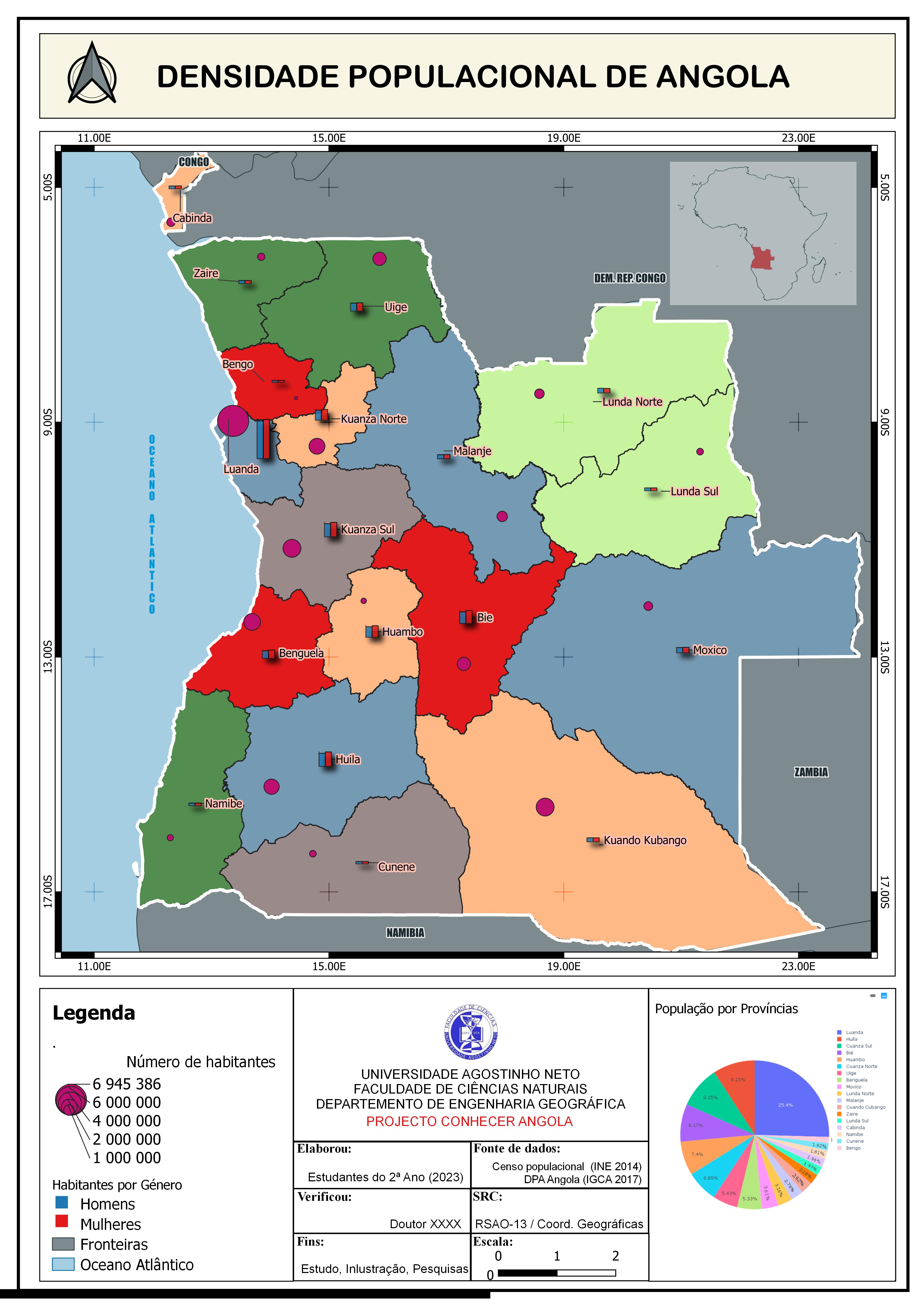 Mapa Demográfico de Angola | Spatialnode