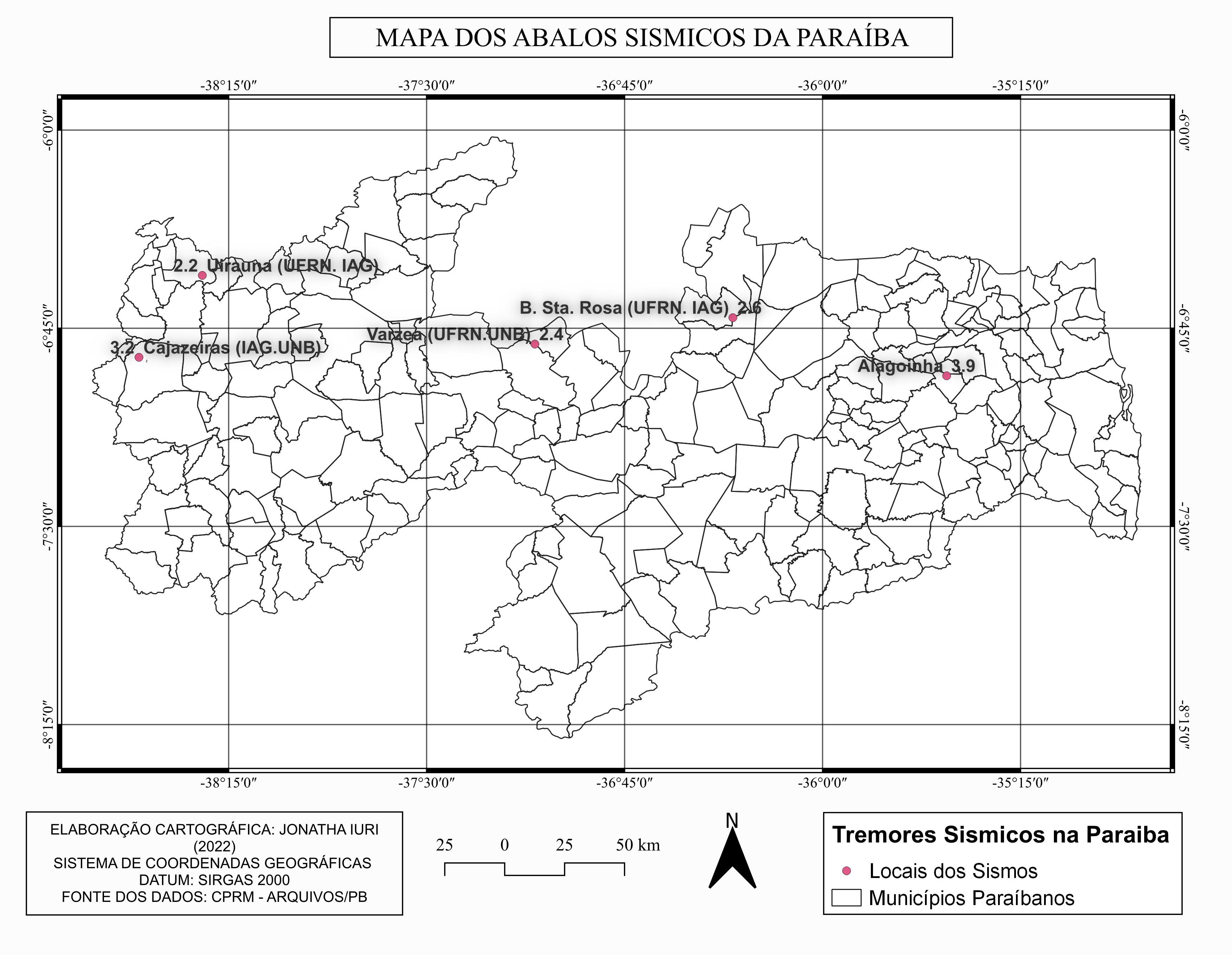 MAPA DOS ABALOS SÍSMICOS DE UIRAÚNA/PB | Spatialnode