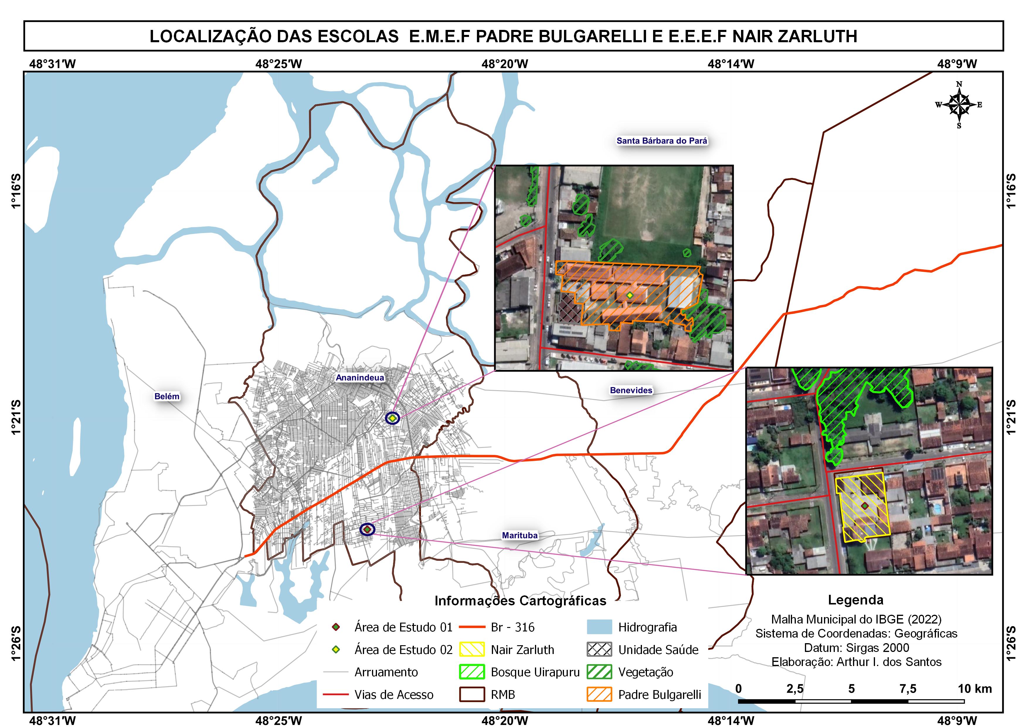 Mapa de Localização das Escolas do Proj | Spatialnode