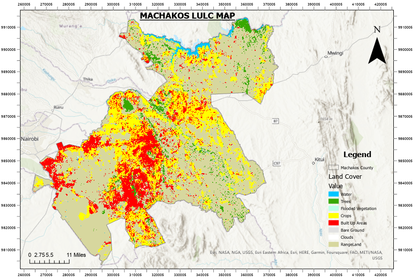 LAND USE LAND COVER, MACHAKOS COUNTY2022 | Spatialnode