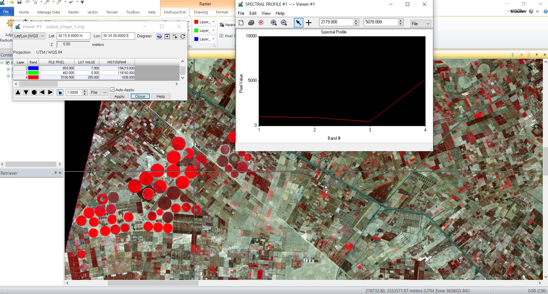 Spectral profile of point(western Egypt) | Spatialnode