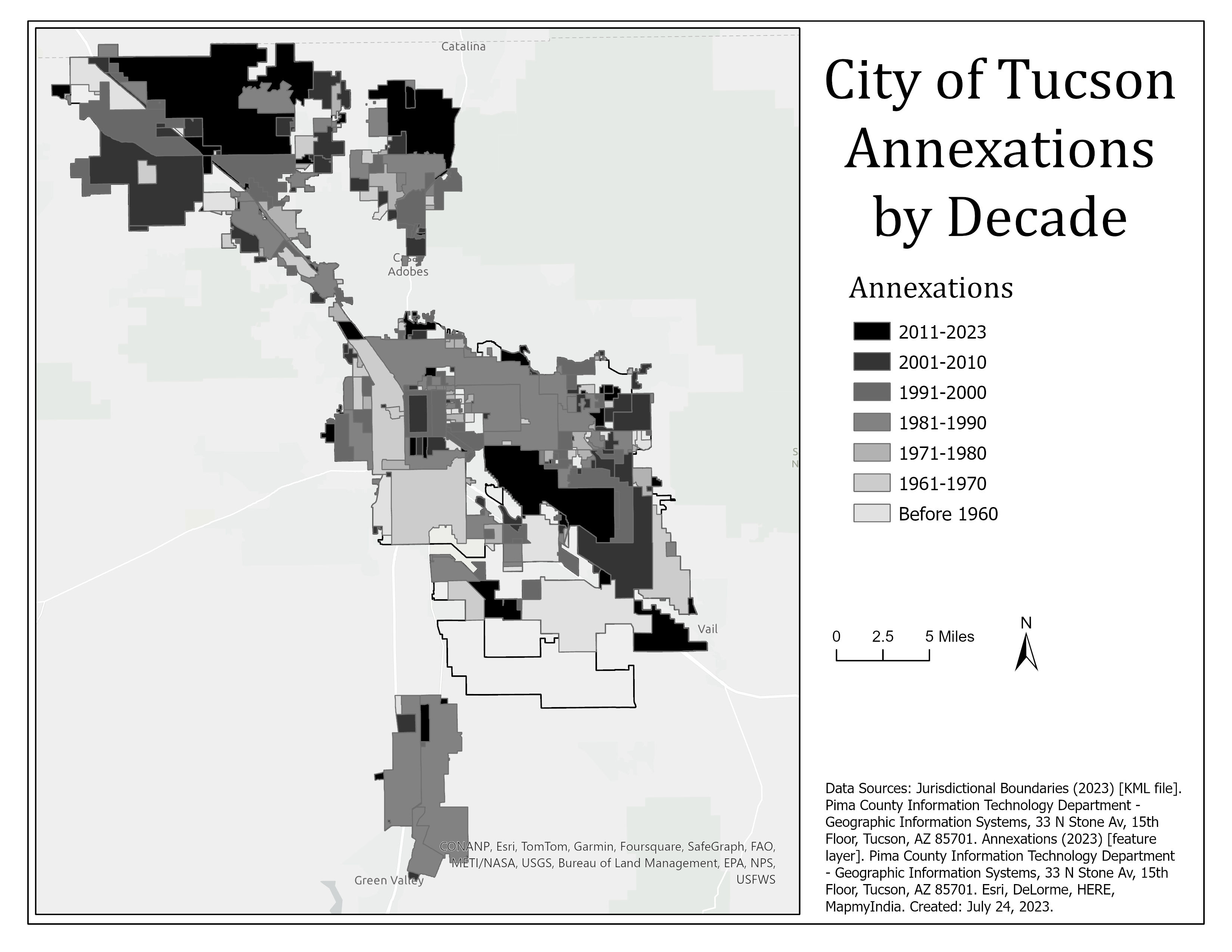 City of Tucson Annexations by Decade | Spatialnode