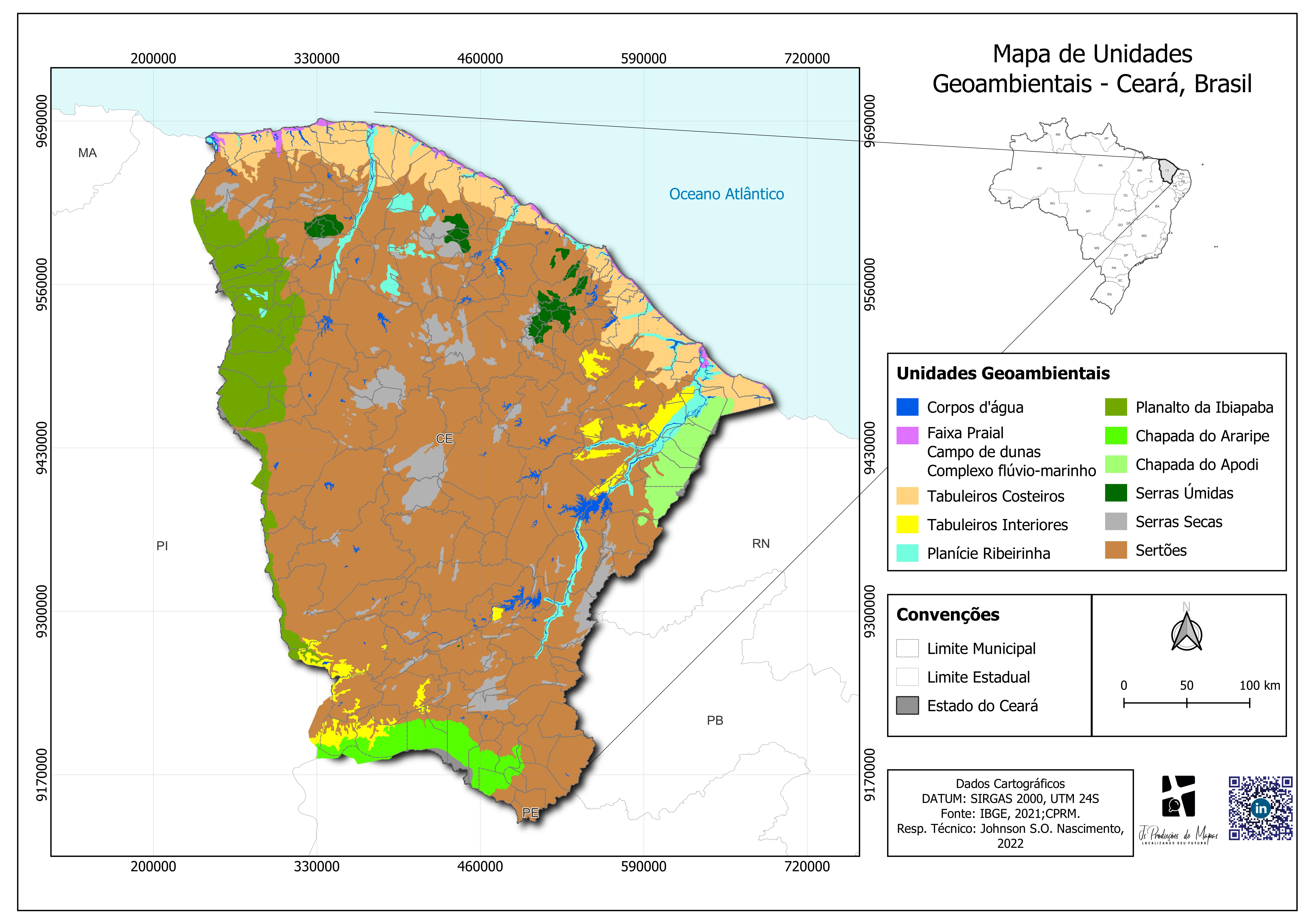 Mapa - Unidades Geoambientais CE | Spatialnode