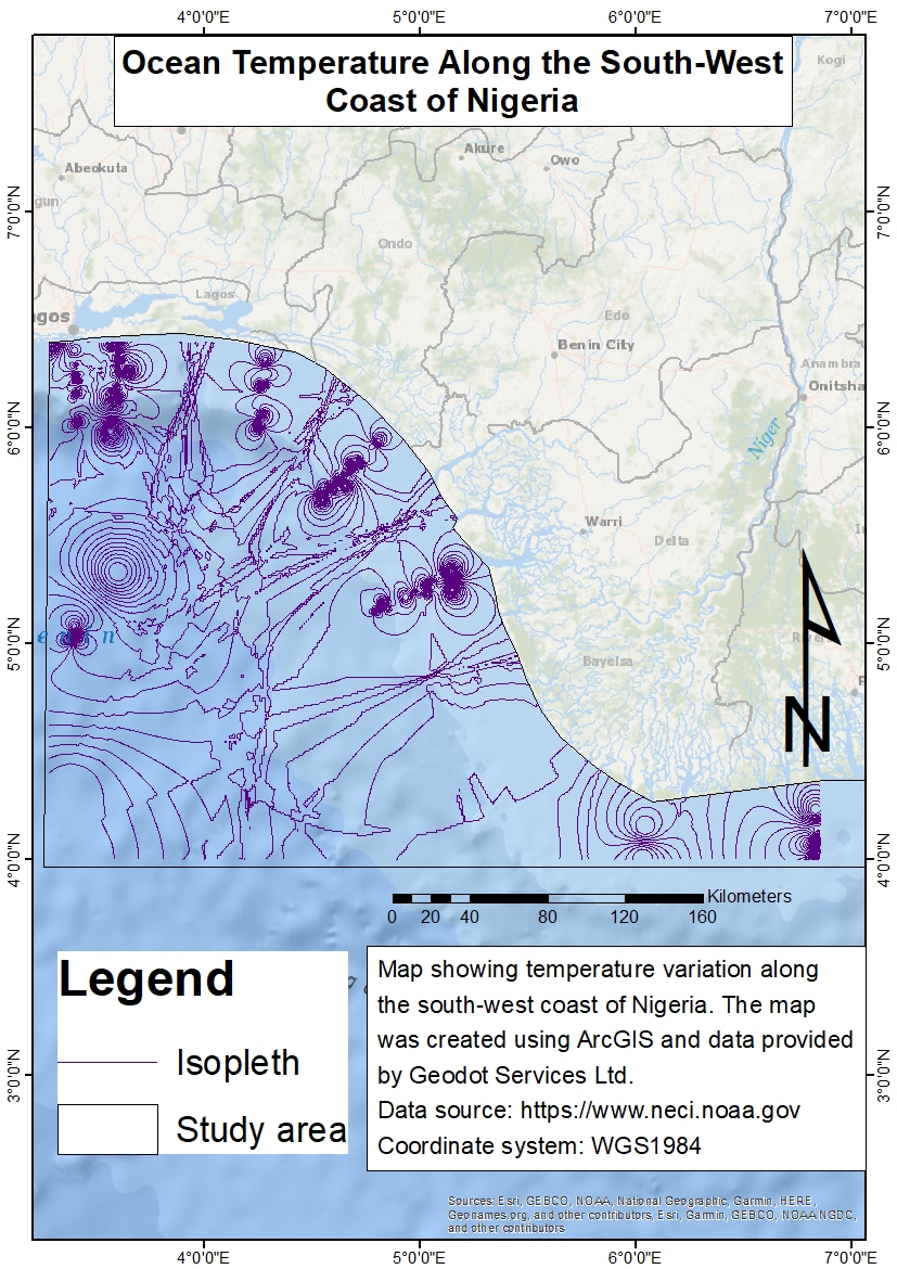 Temperature Along Nigerian Coastal Line | Spatialnode