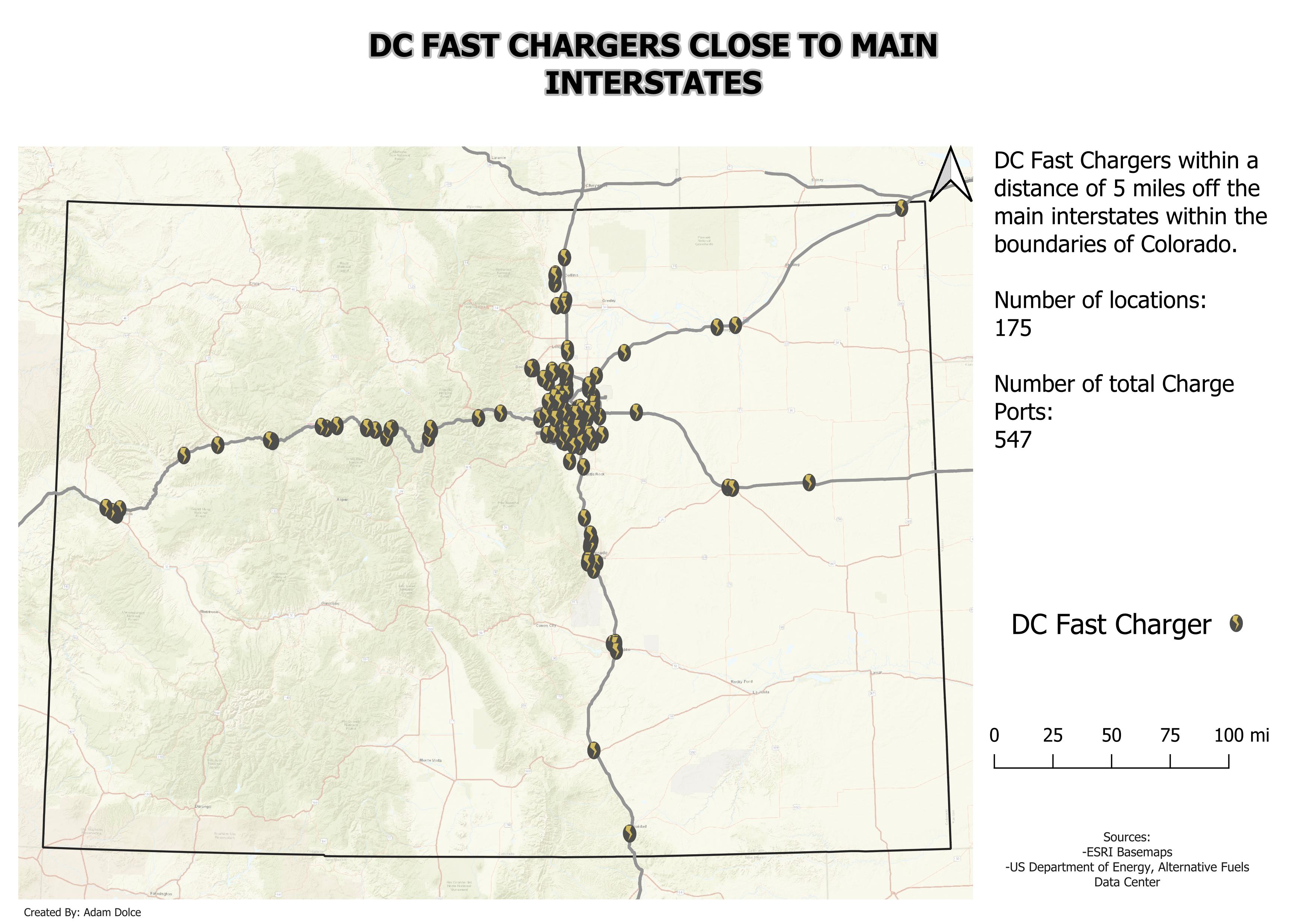 DC Fast Chargers Near Interstate | Spatialnode