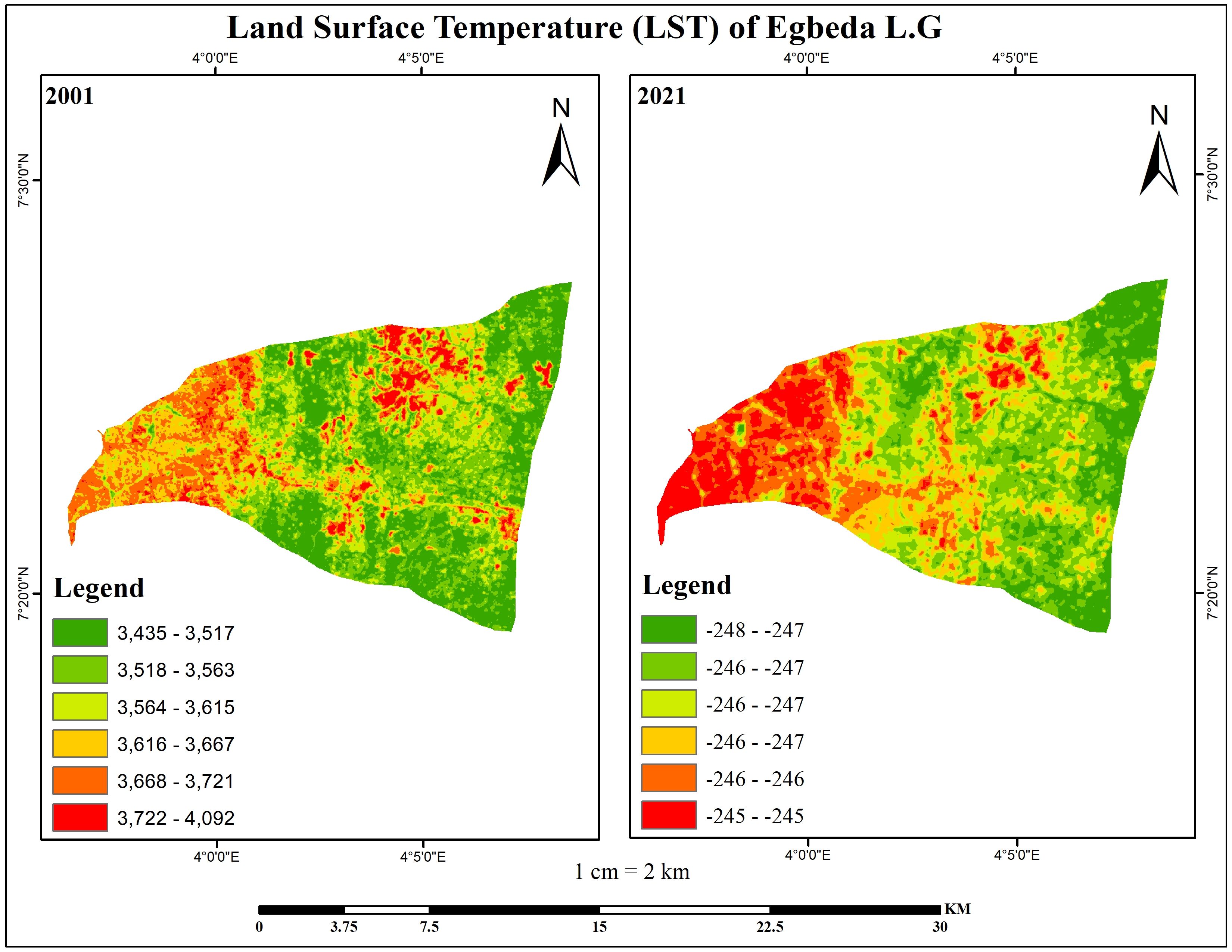 LAND SURFACE TEMPERATURE OF EGBEDA L.G | Spatialnode