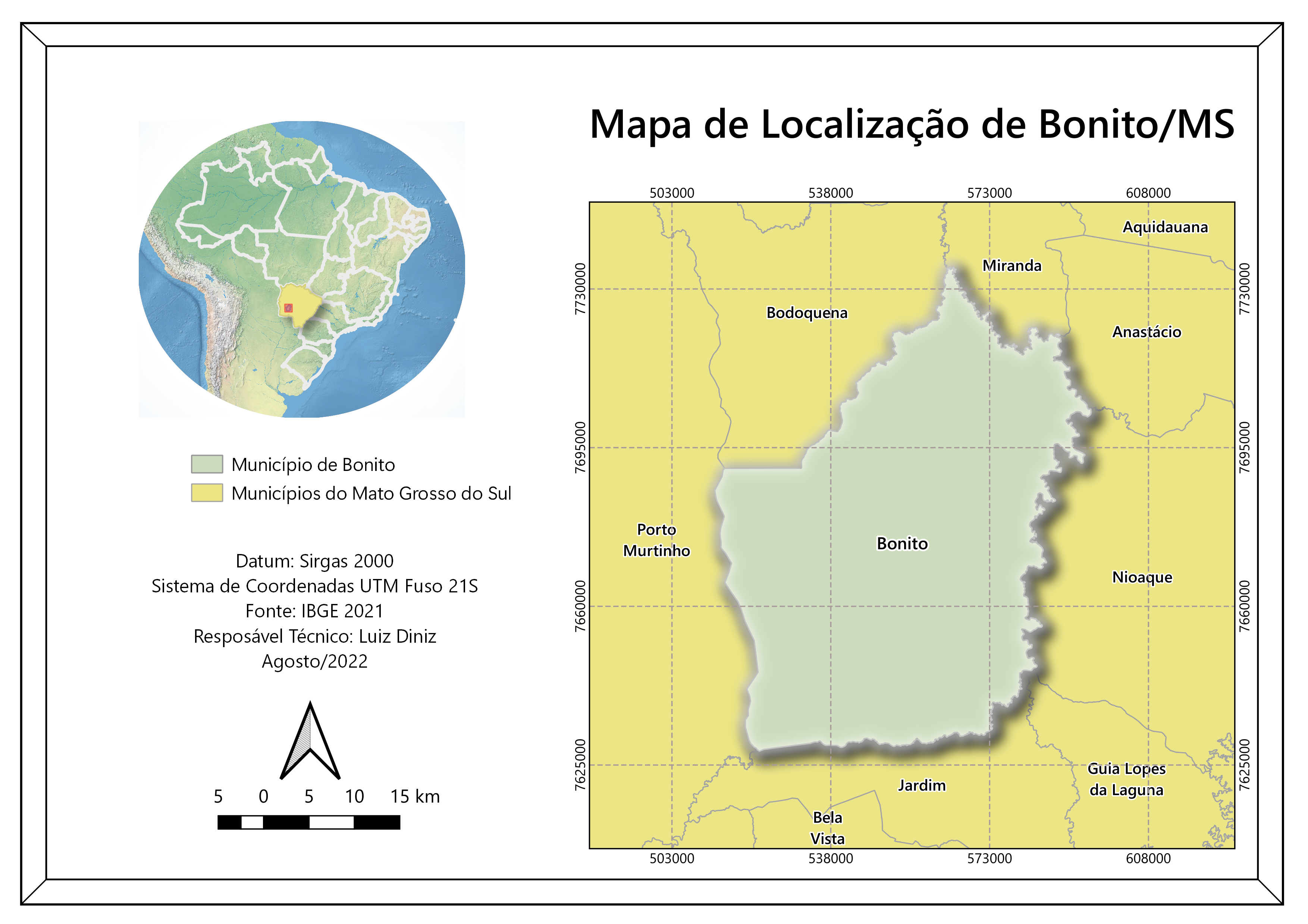 Mapa de Localização - Bonito/MS | Spatialnode