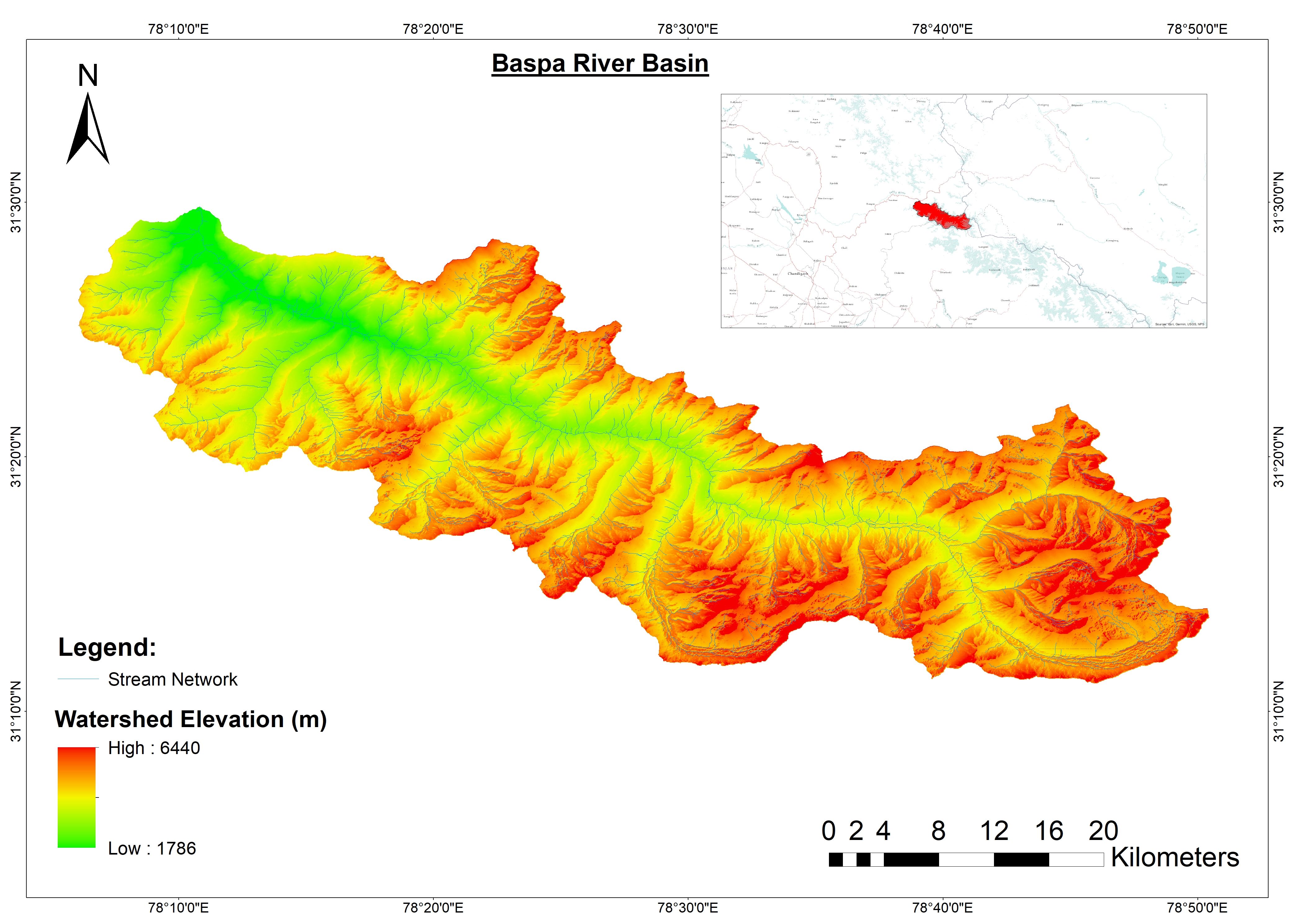 River Basin map in Himachel Pradesh Area | Spatialnode