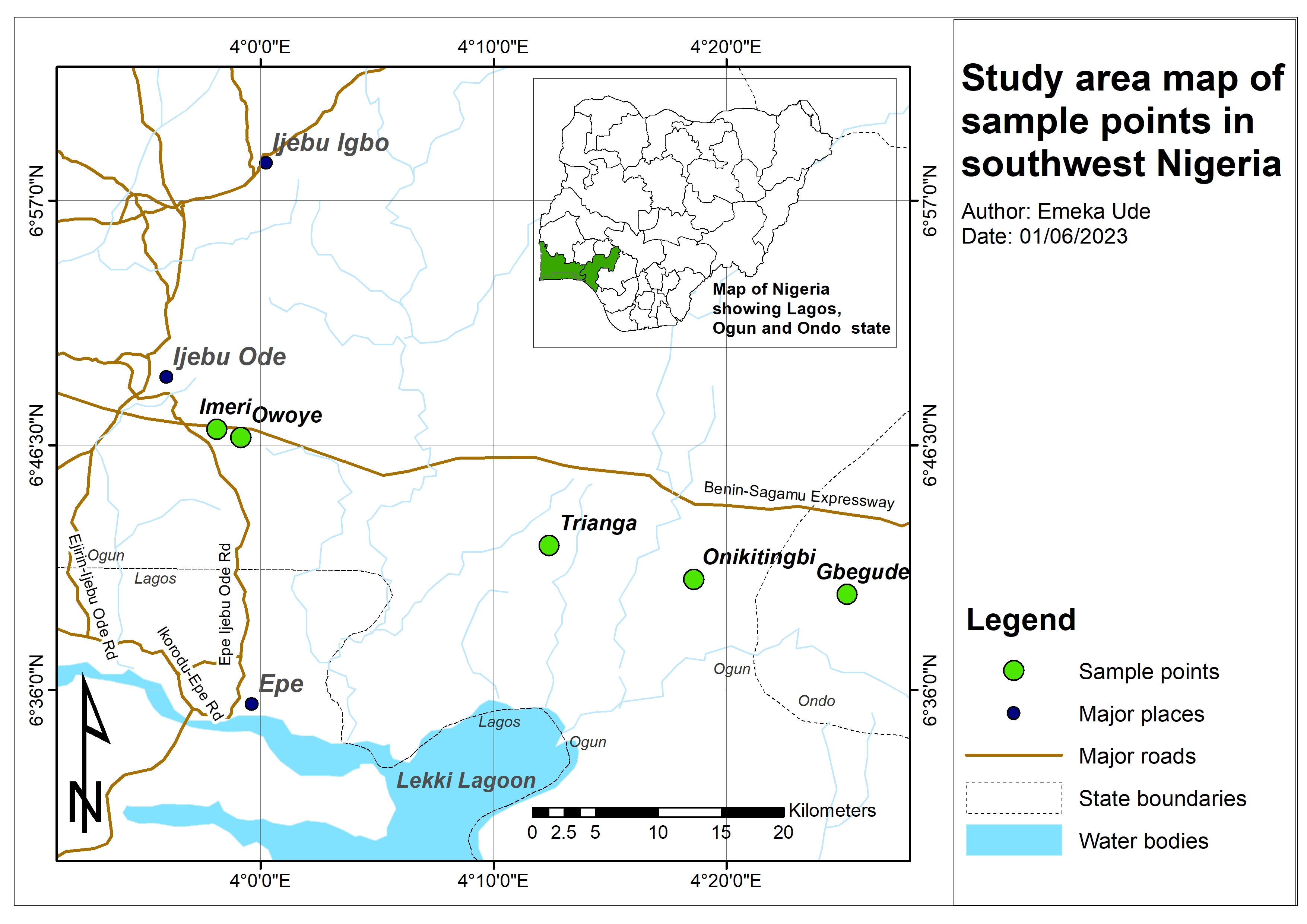 Study Area in Southwest Nigeria | Spatialnode