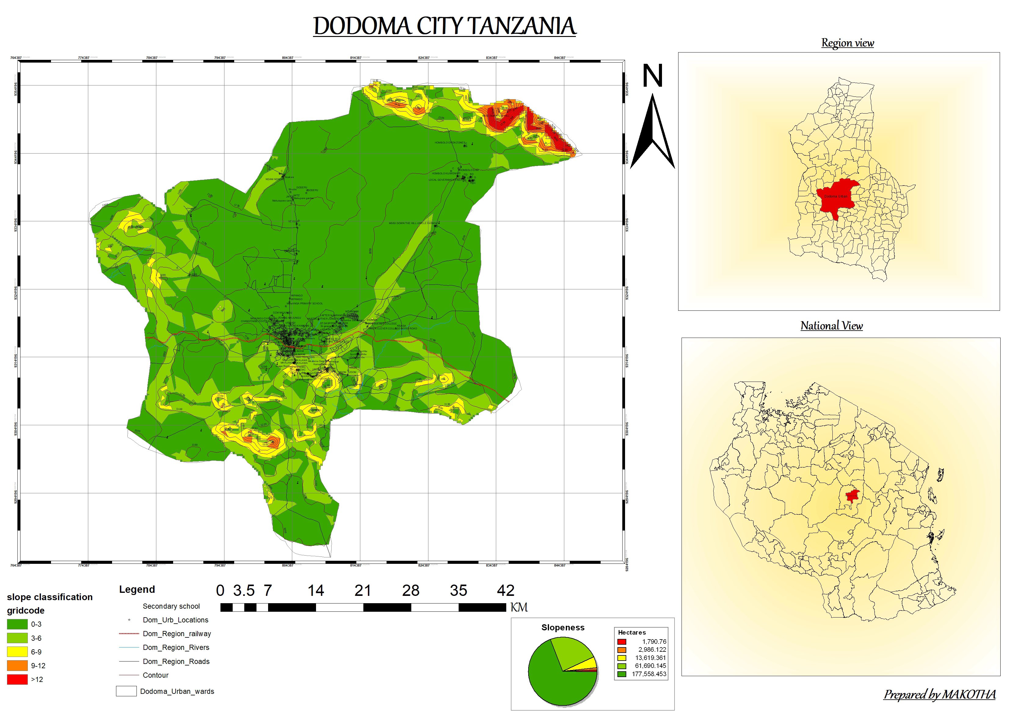 Map of Dodoma city Tanzania | Spatialnode