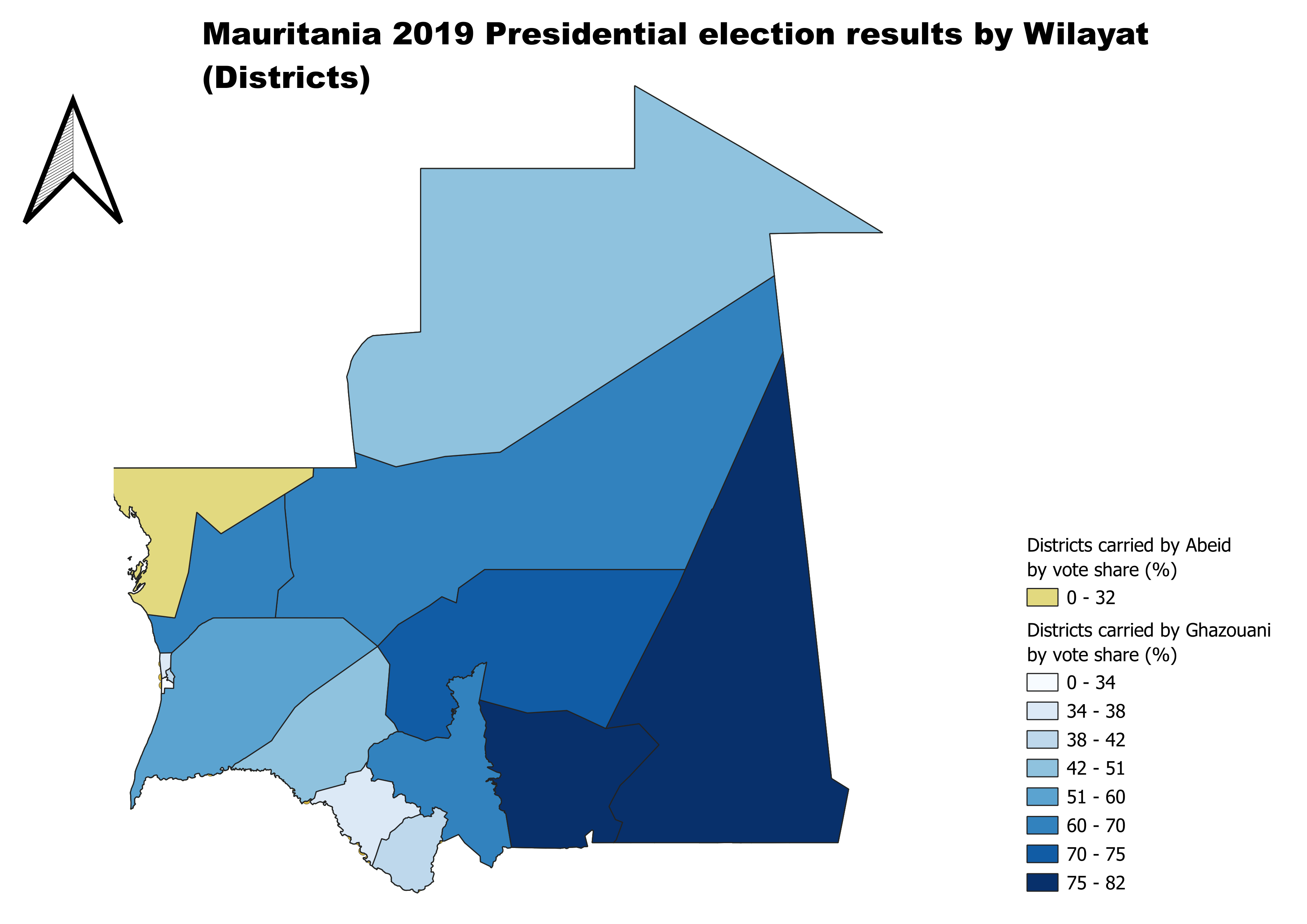 Mauritania 2019 Election - Regions | Spatialnode