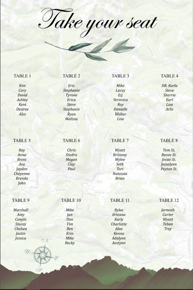 Wedding Seating Chart | Spatialnode