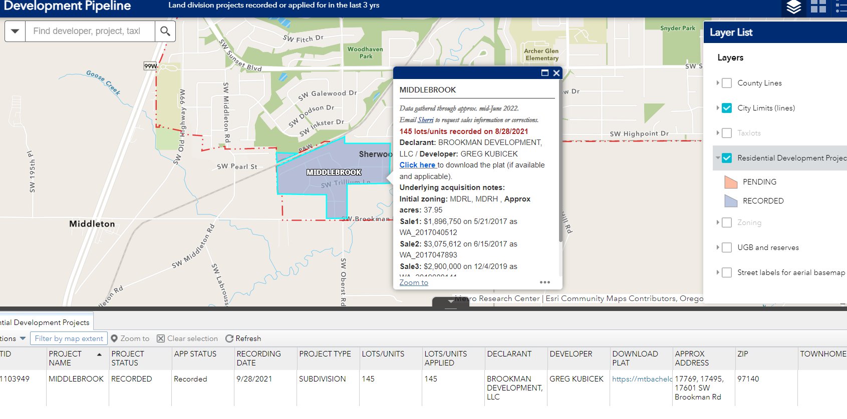 Geo-app: new and pending land divisions | Spatialnode