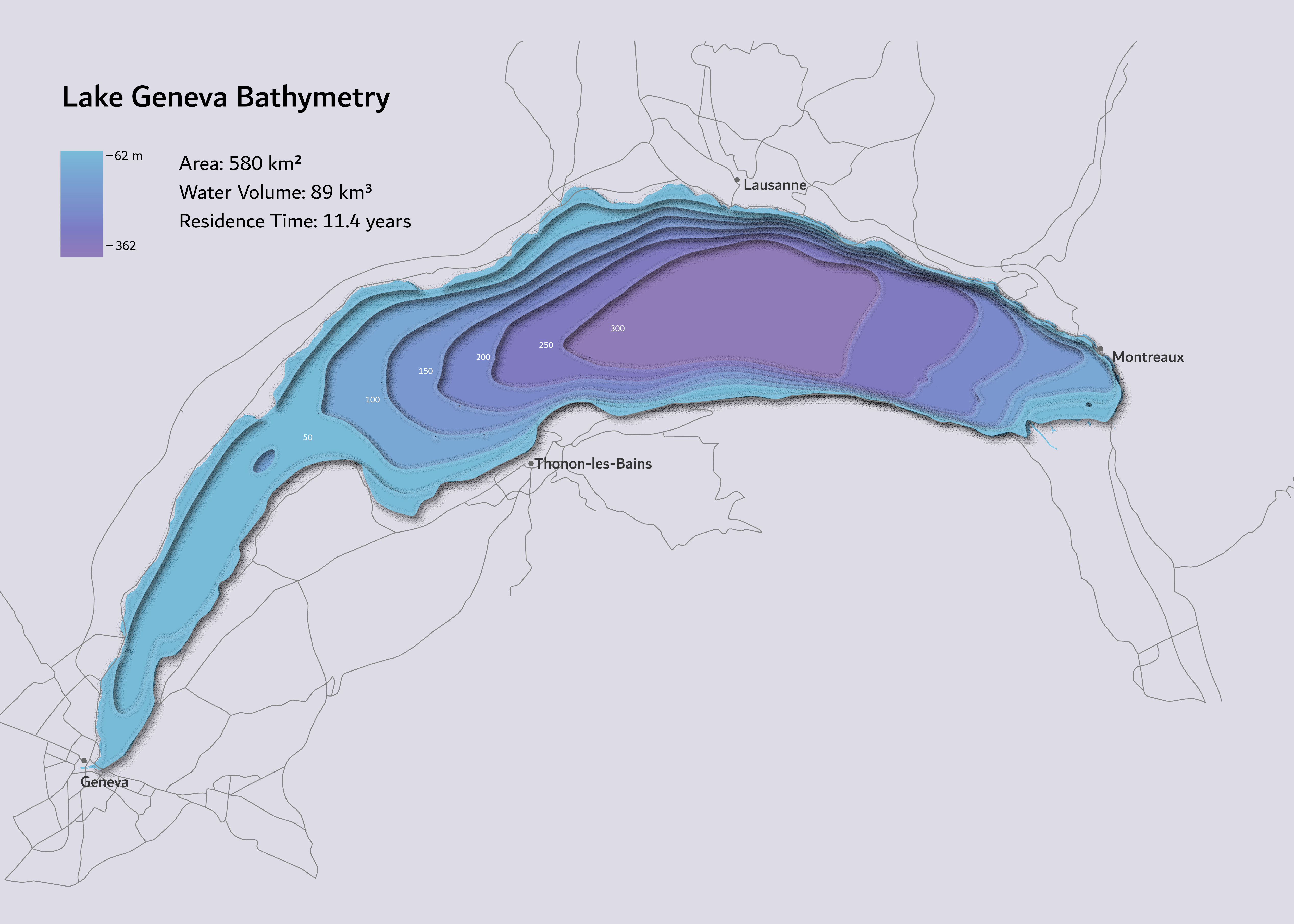 Bathymetry of Lake Geneva | Spatialnode