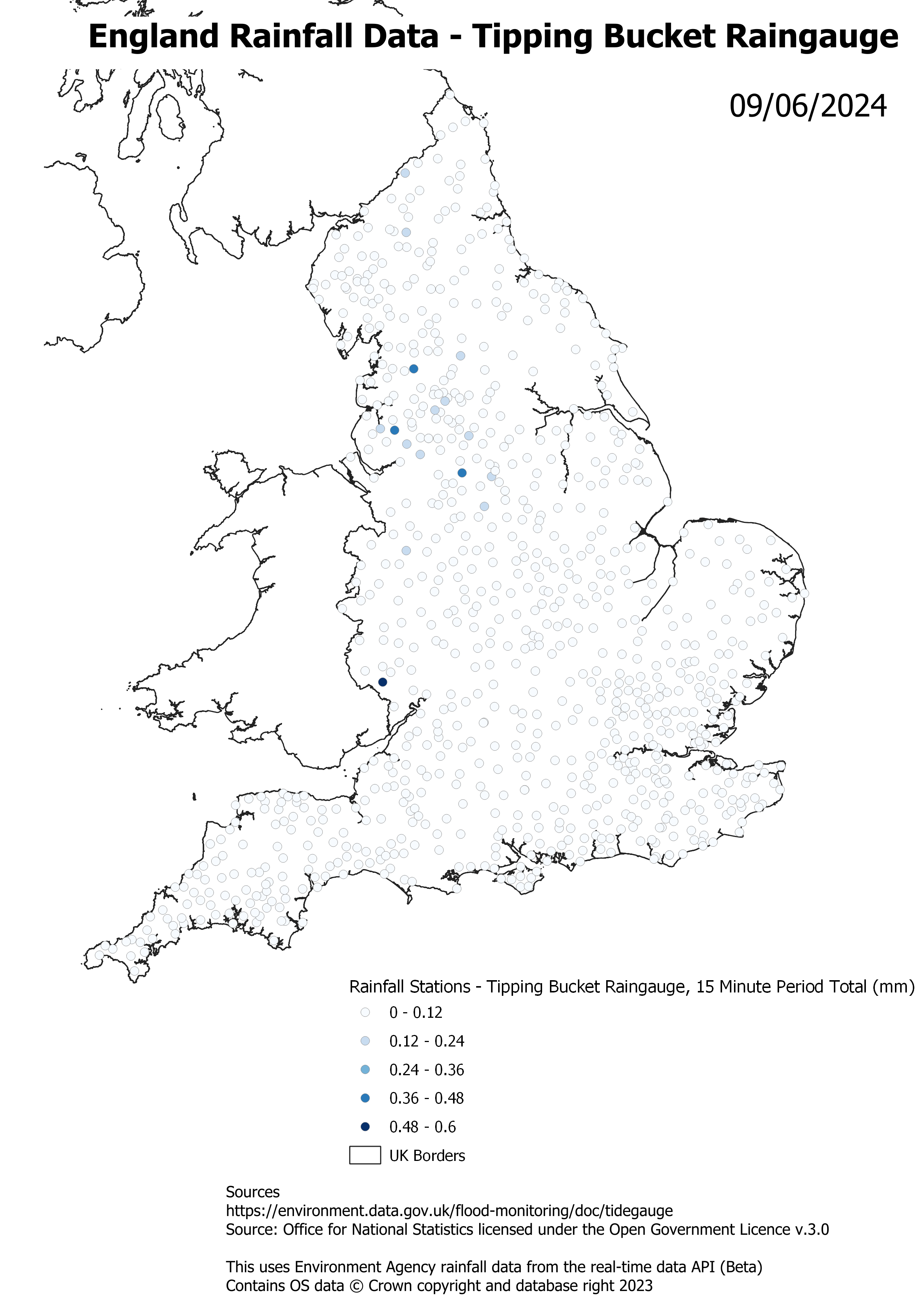 England Rainfall Data - Maps From API | Spatialnode