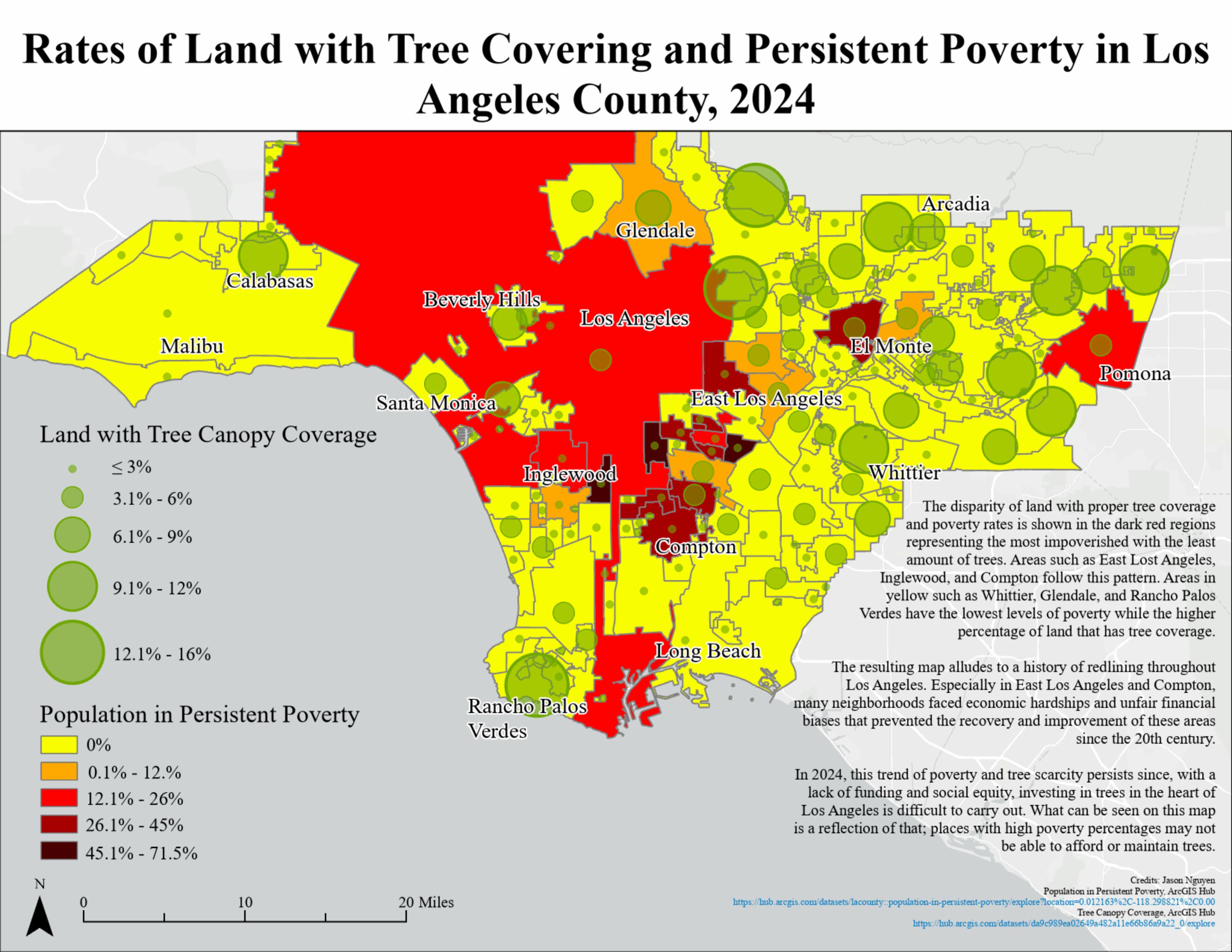 Rate of Tree Cover and Poverty in LA | Spatialnode
