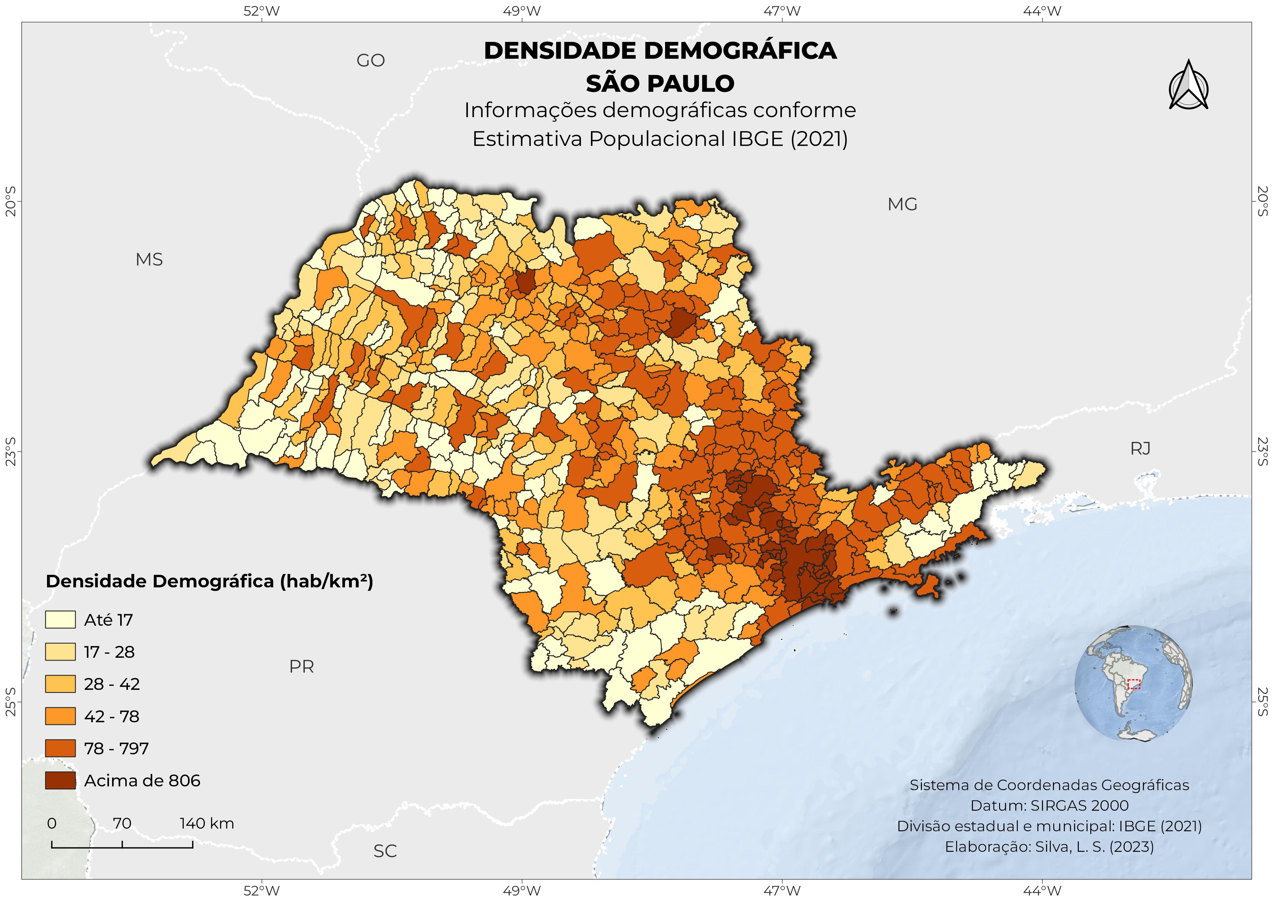 Densidade demográfica de São Paulo | Spatialnode