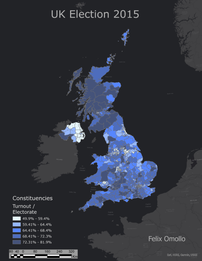 UK Election Voters Turnout Map | Spatialnode