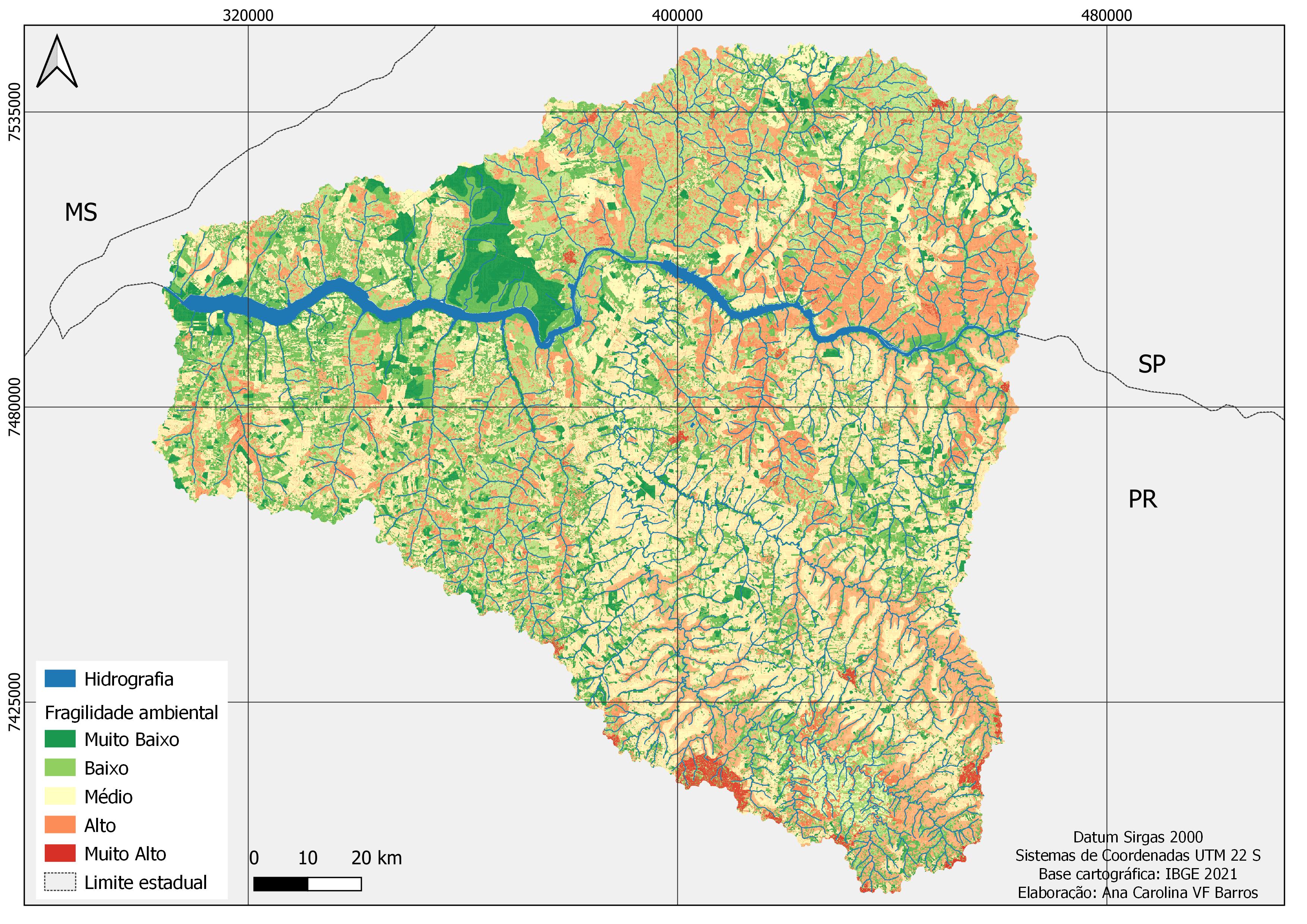 Mapa de fragilidade ambiental | Spatialnode
