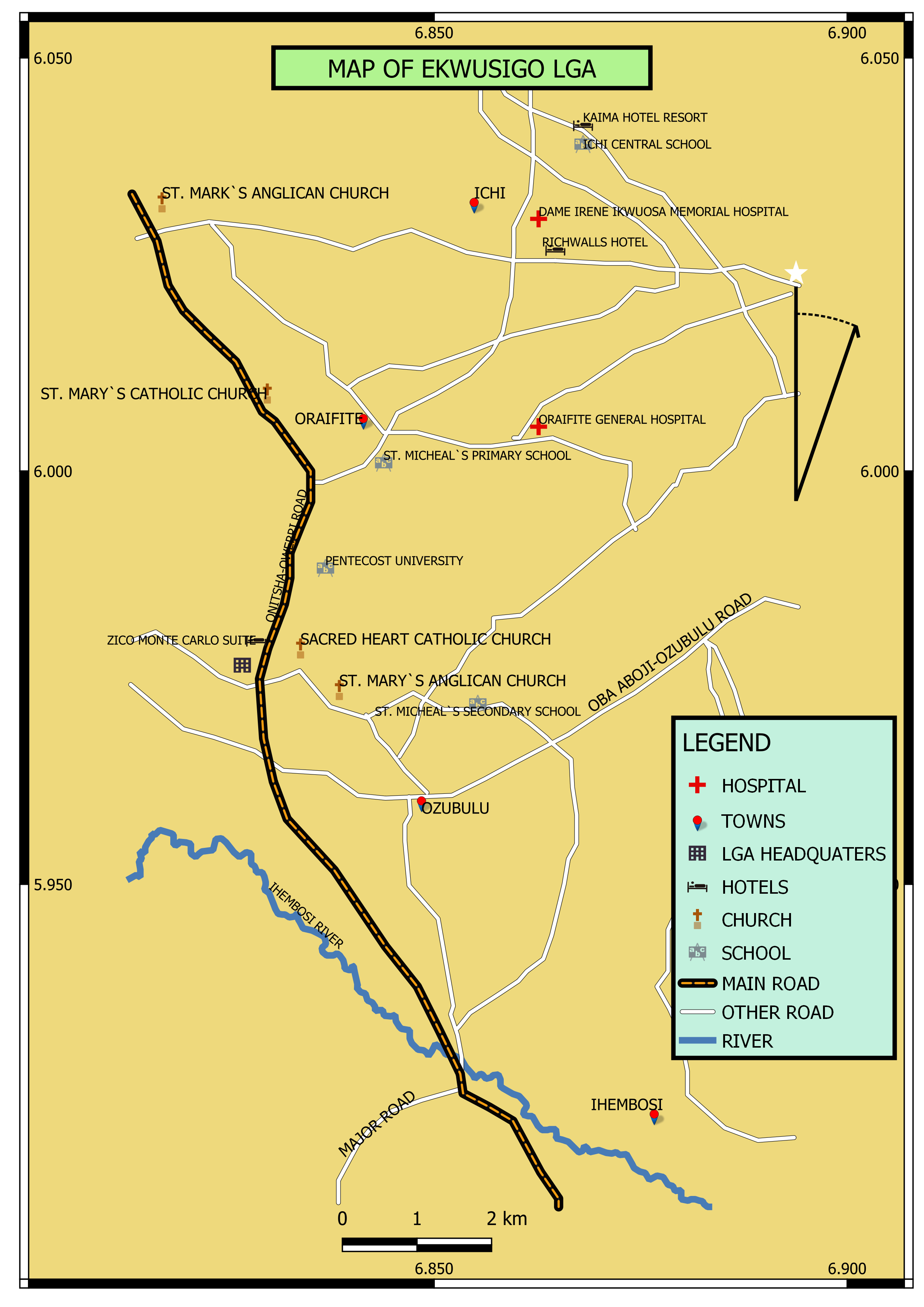 Map of Ekwusigo LGA, Anambra State | Spatialnode