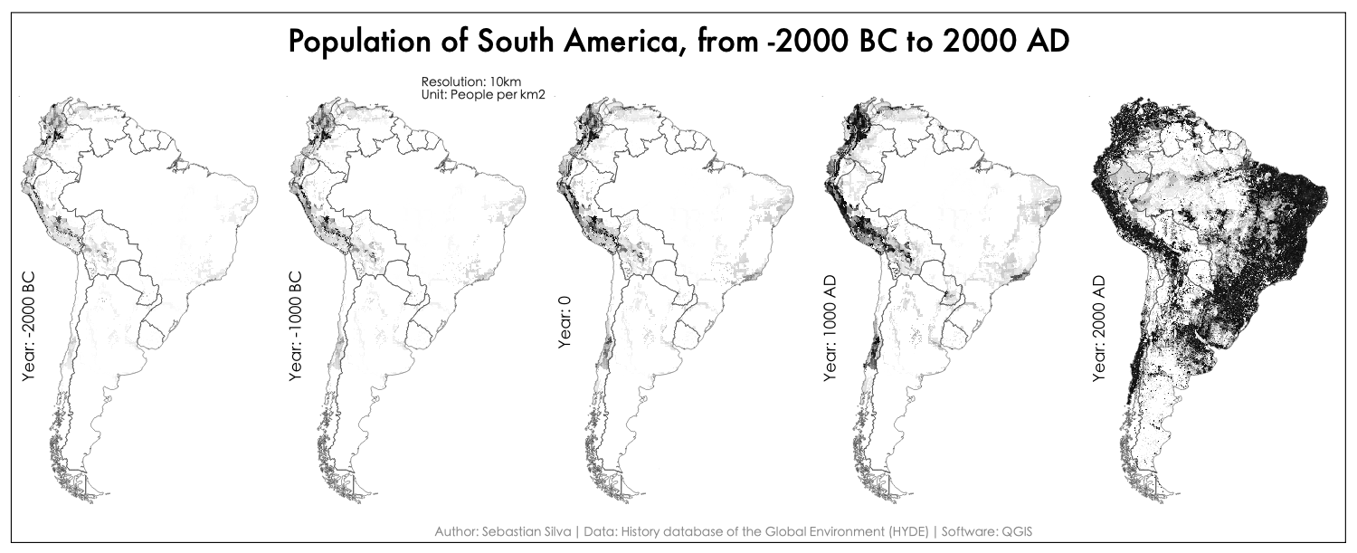 Population of South America - 4000 years | Spatialnode