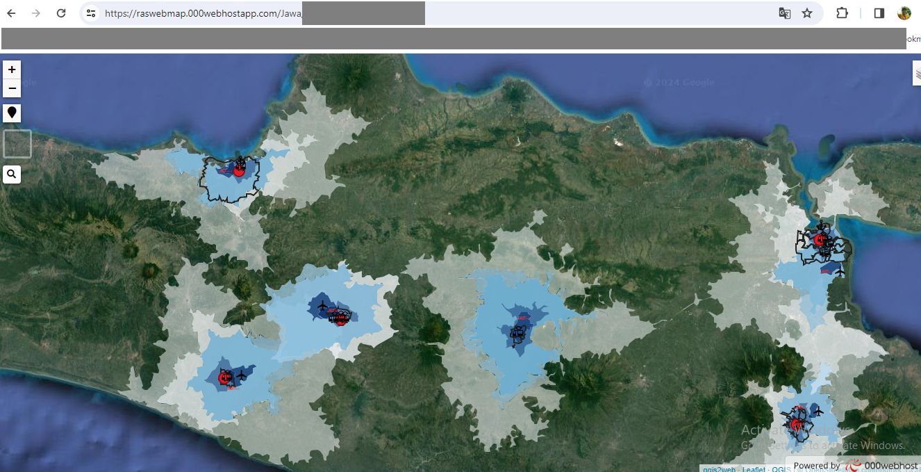 Webmap Isochrone Jawa | Spatialnode
