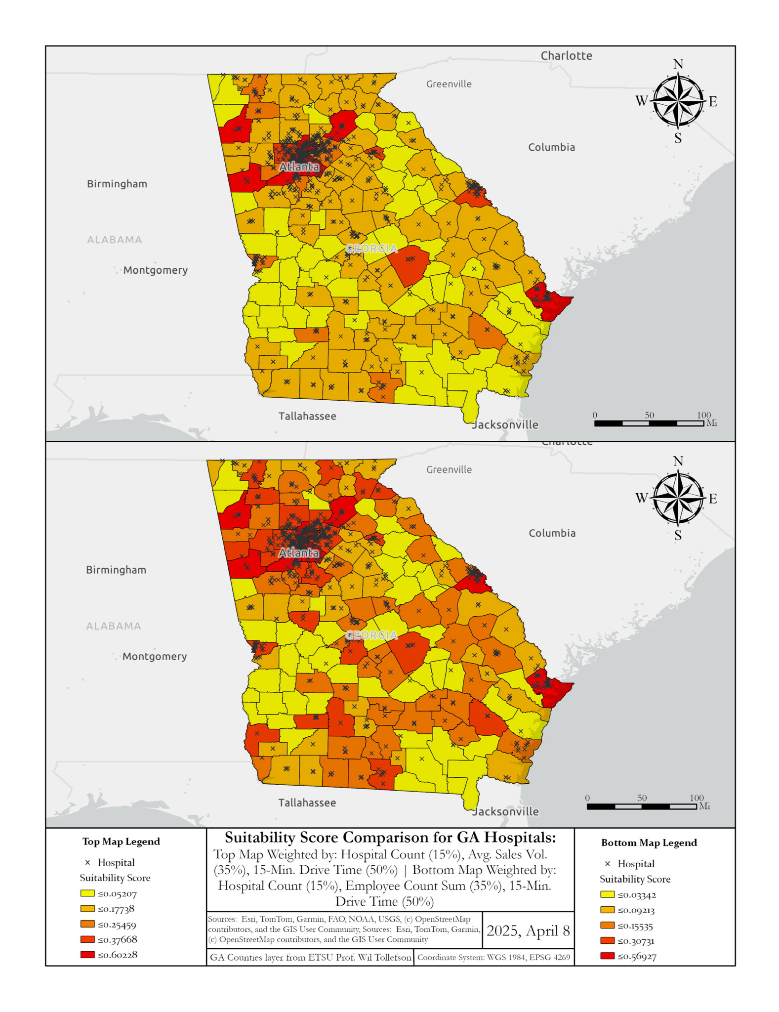 Suitability Scoring for Hospitals in GA | Spatialnode