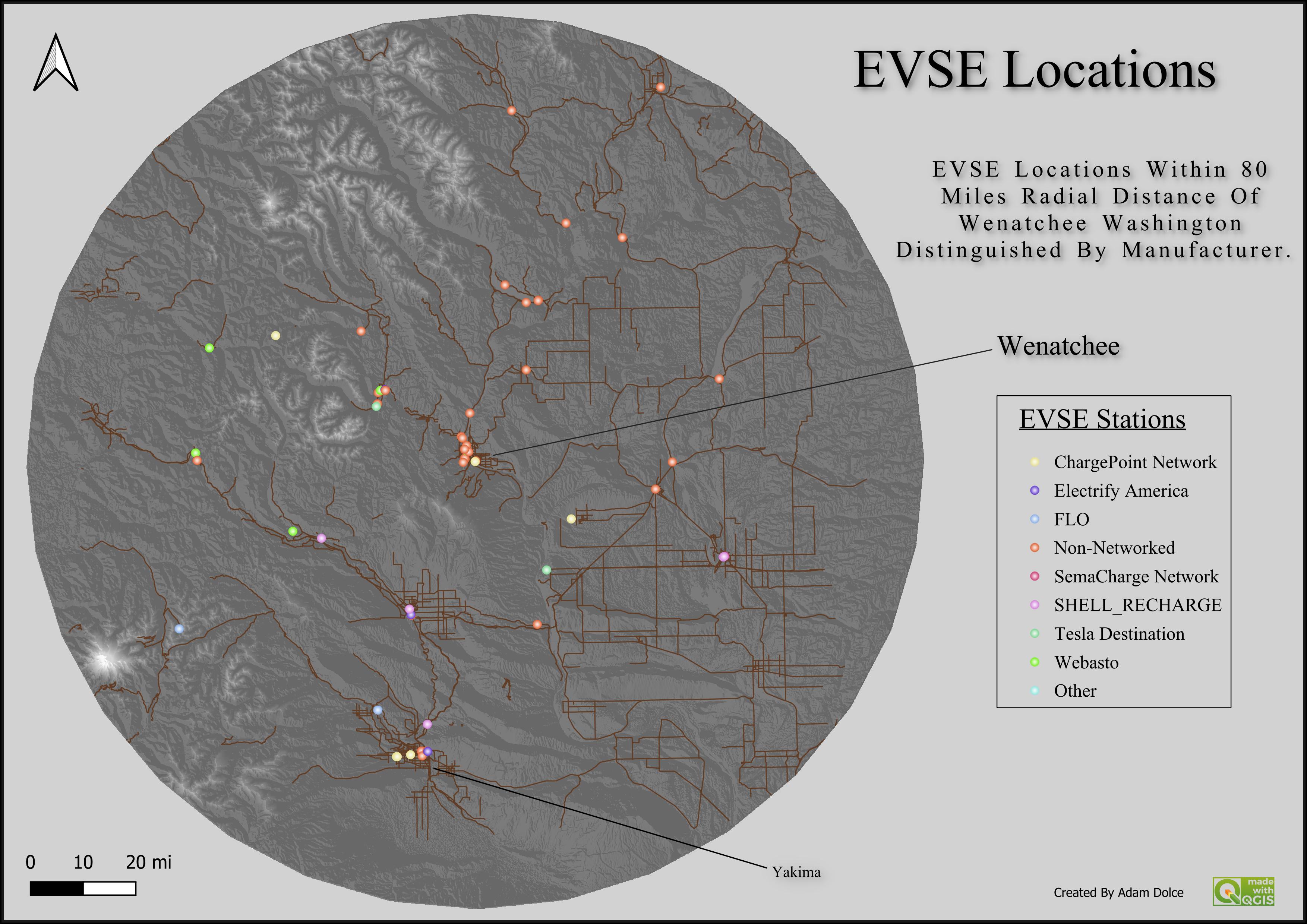 EVSE Locations in Wenatchee | Spatialnode