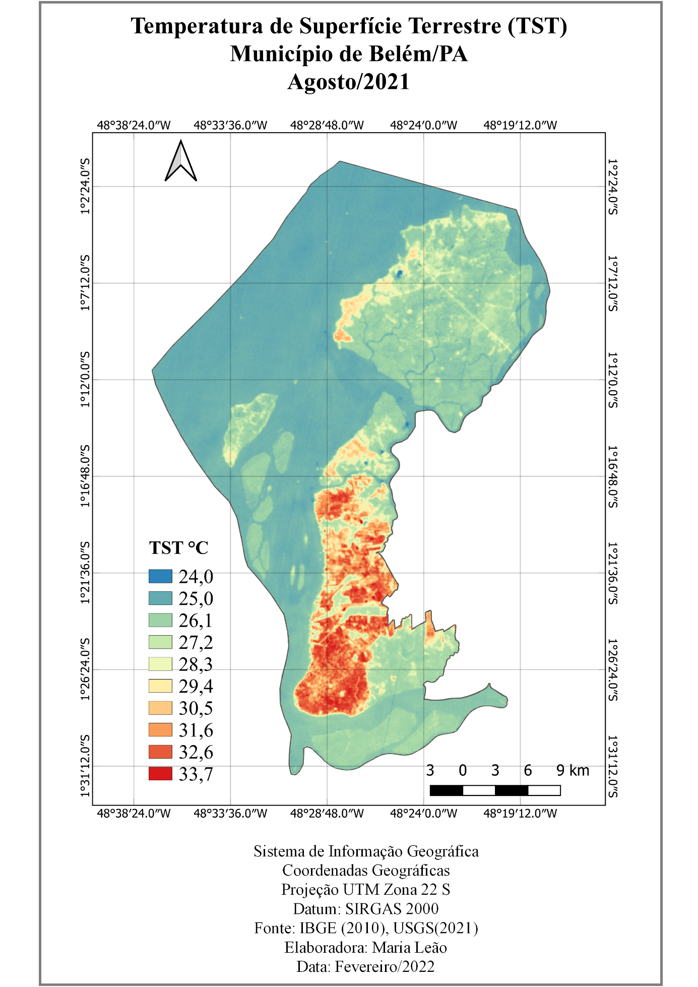 Temperatura de Superfície Terrestre | Spatialnode