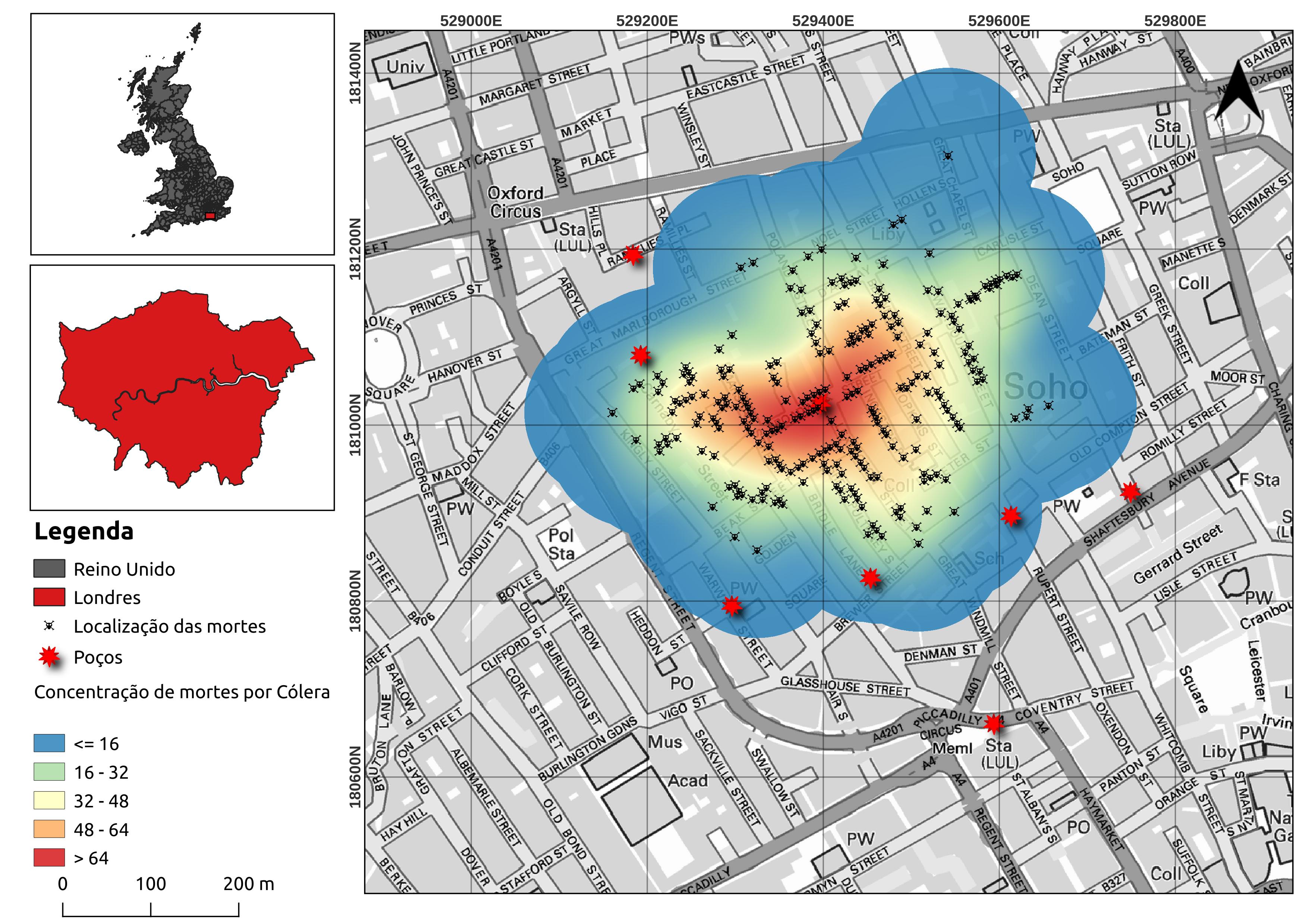 Mapa de Densidade de John Snow | Spatialnode