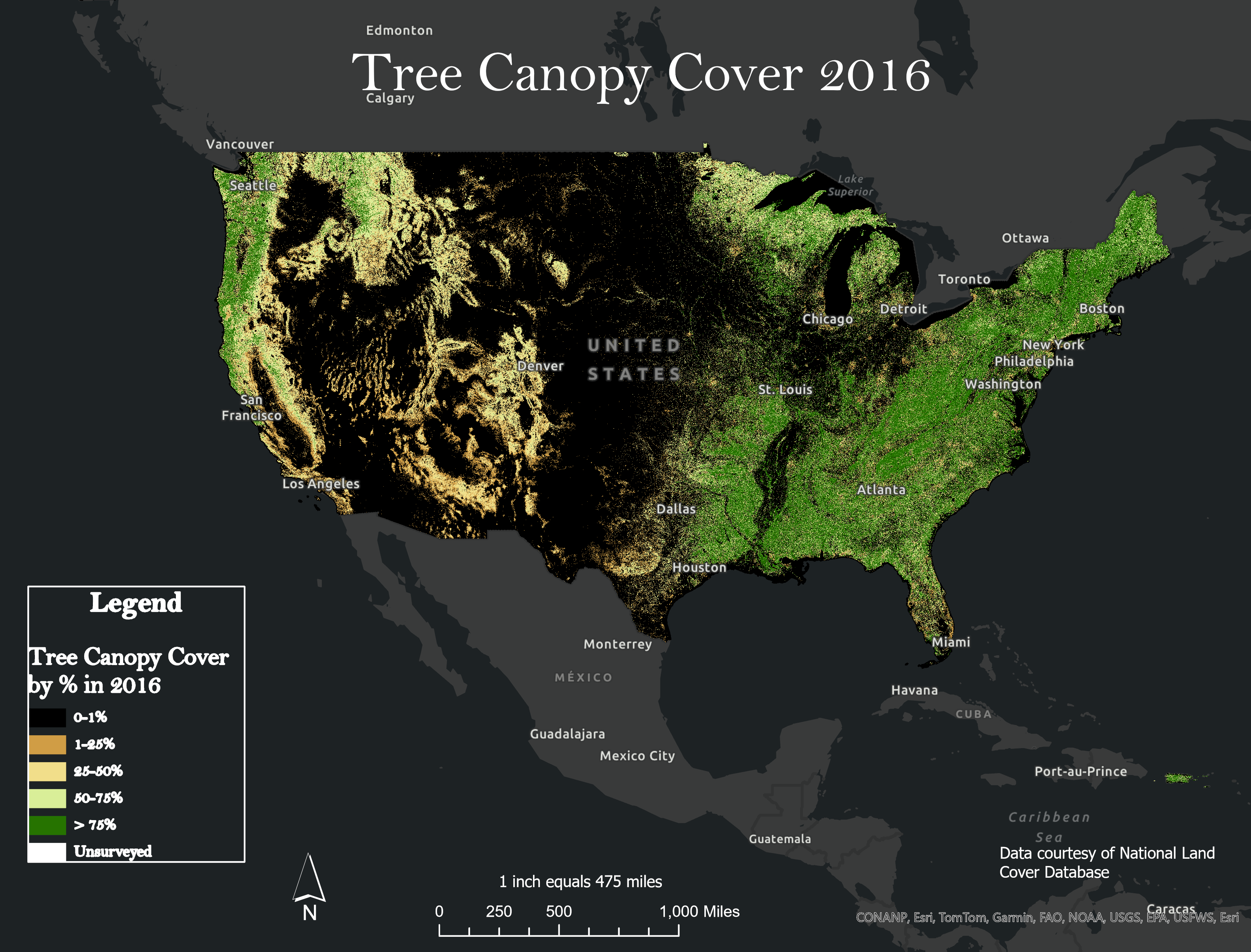 Tree Canopy Cover, 2016 | Spatialnode