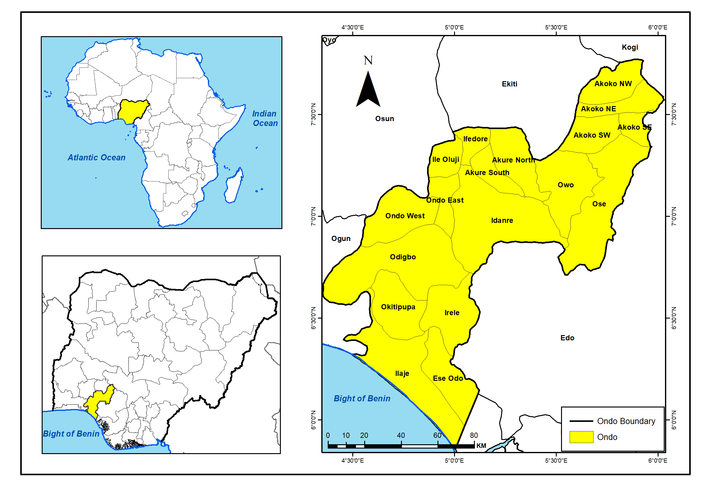 Location map - Ondo state | Spatialnode