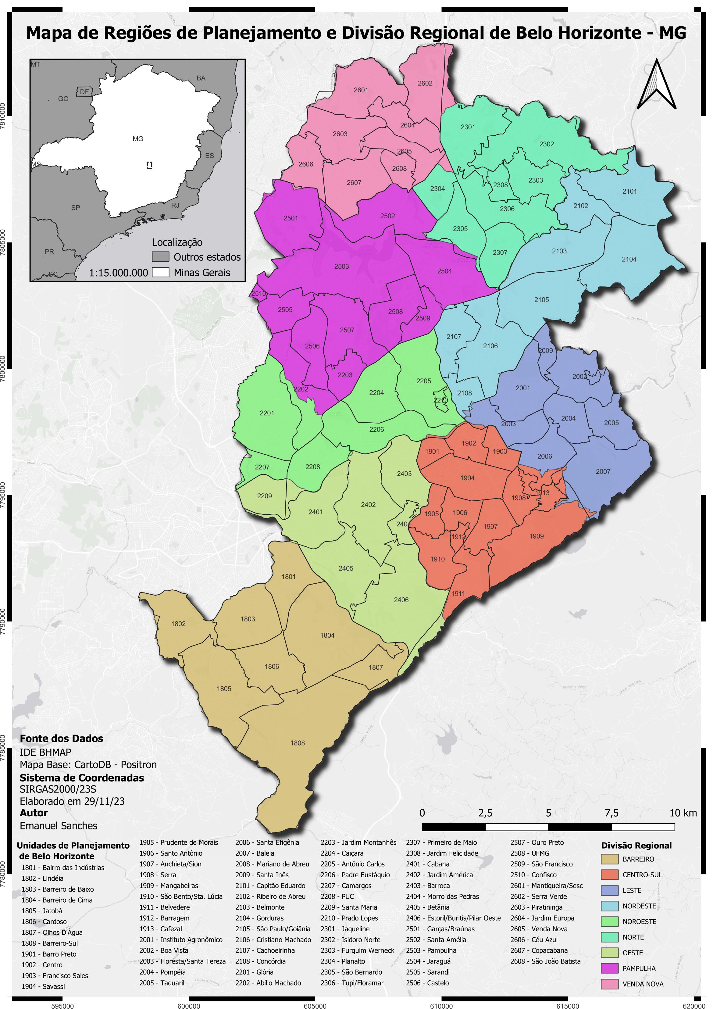 Regiões e UPs de Belo Horizonte | Spatialnode