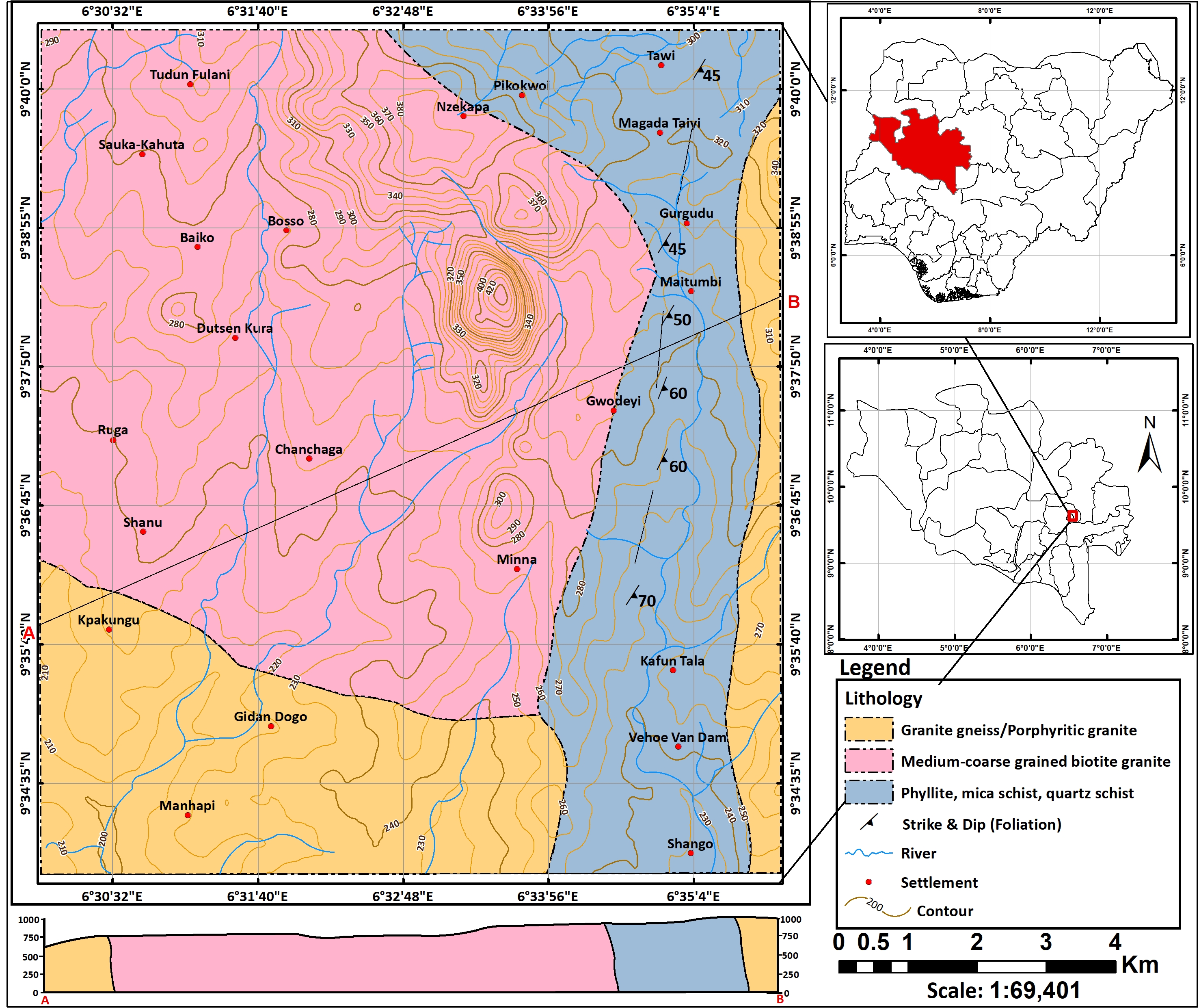 Geology map of Minna, Niger state | Spatialnode