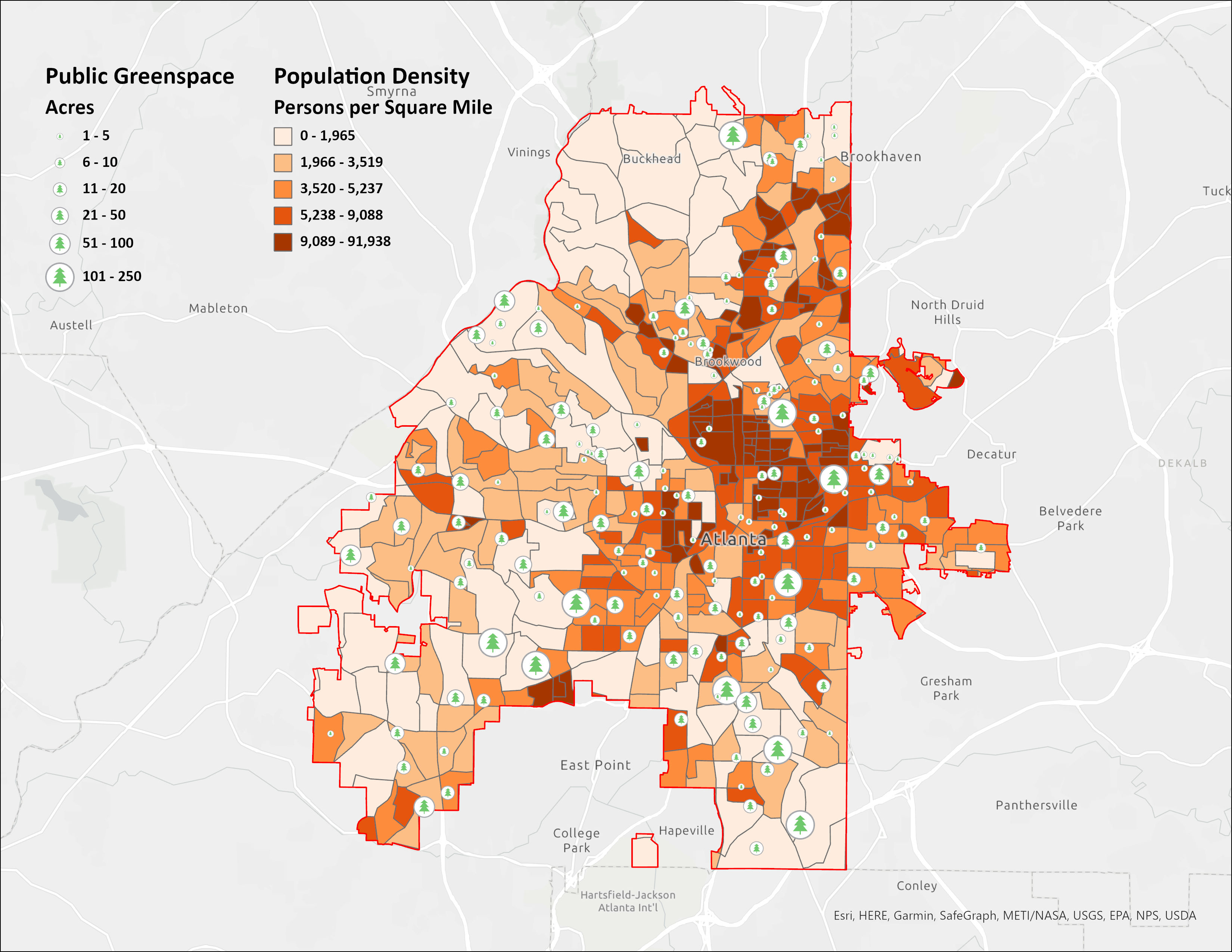 Atlanta Greenspace Spatial Distribution | Spatialnode