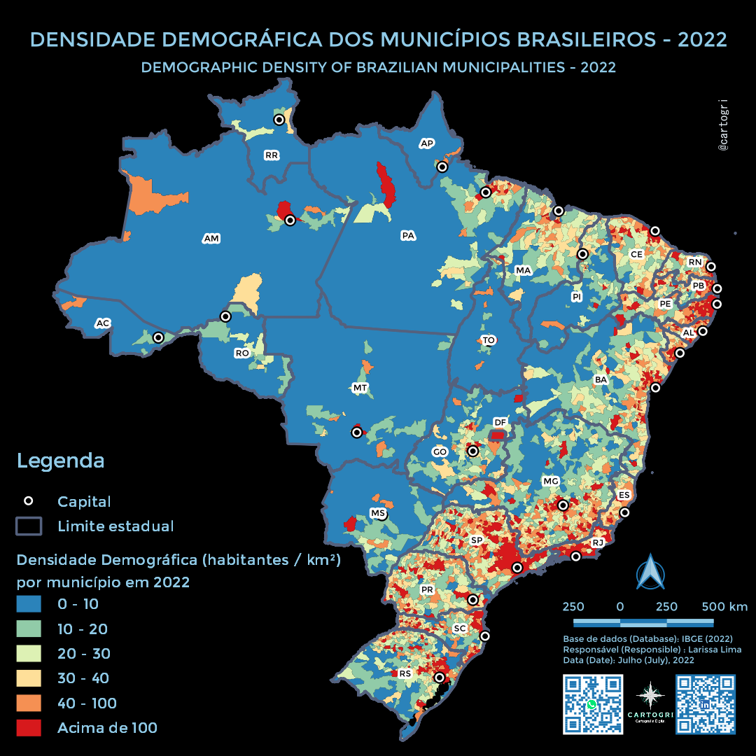 Demographic Density of Brazilian | Spatialnode