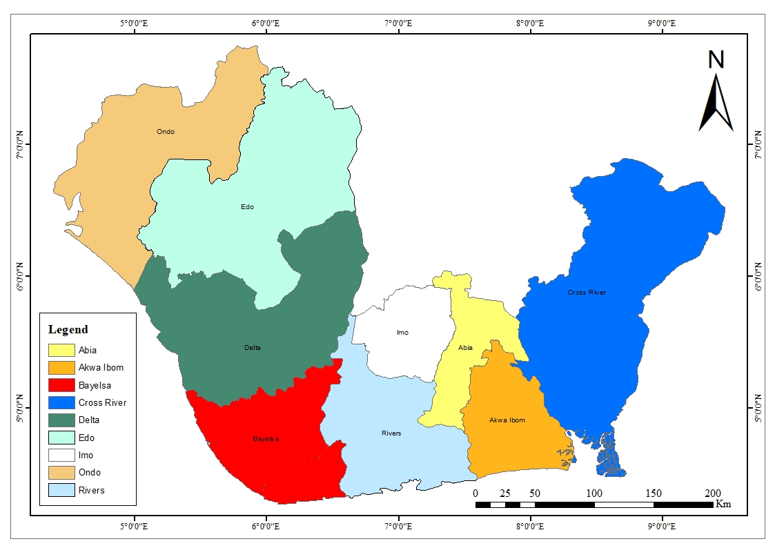 Map of the Niger-Delta area of Nigeria | Spatialnode