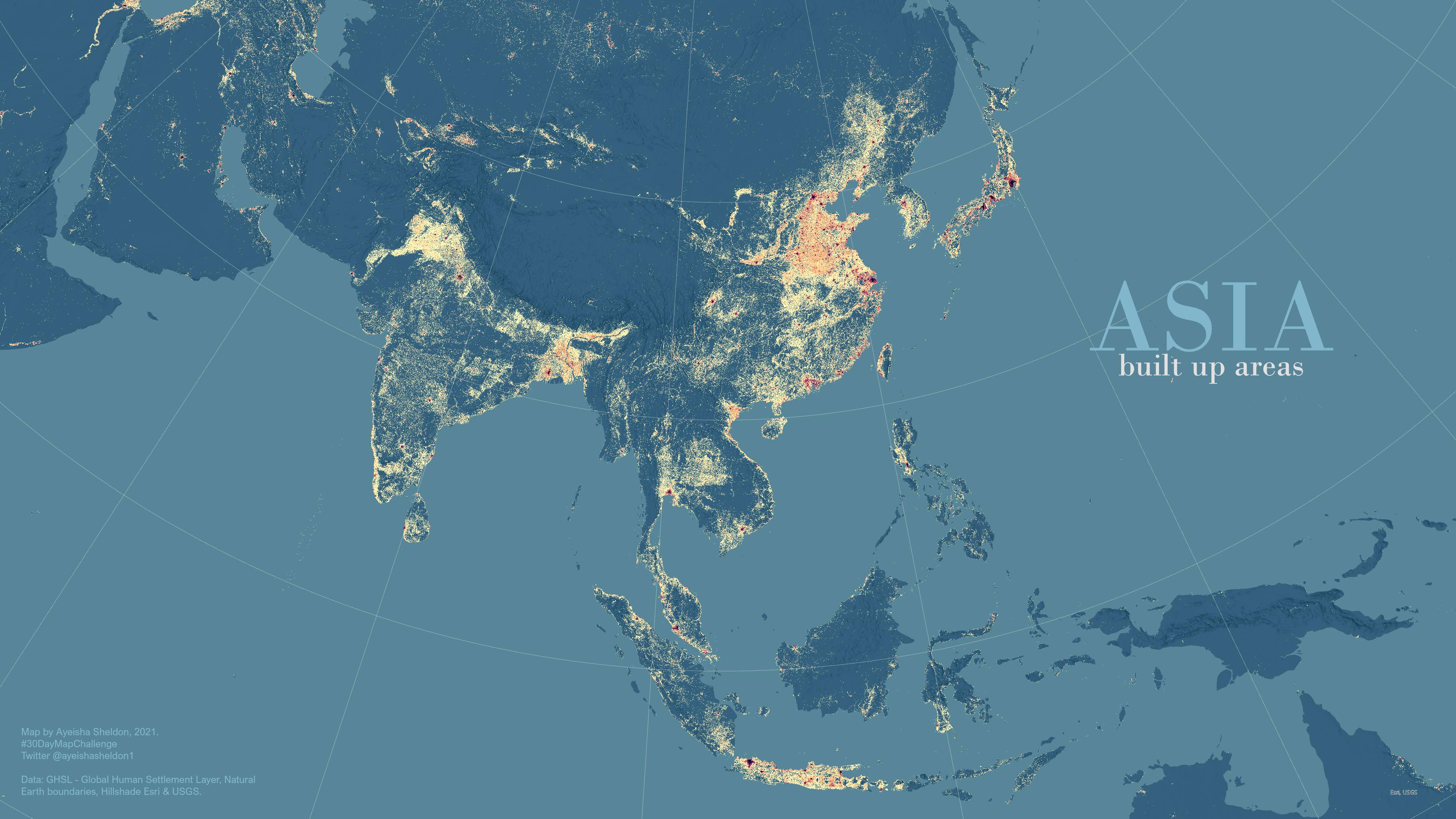 Built up areas of Asia | Spatialnode