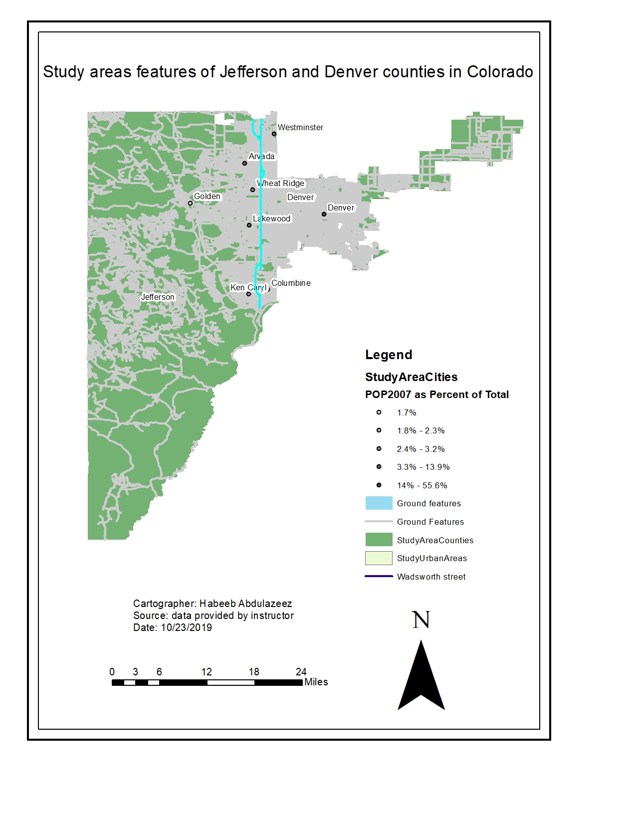 Study region for Colorado counties | Spatialnode
