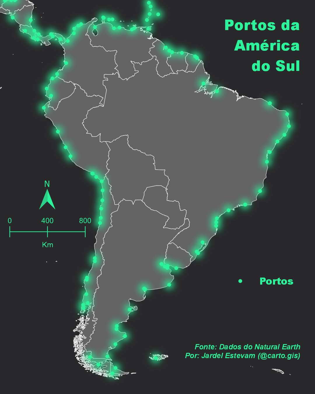 Portos da América do Sul | Spatialnode