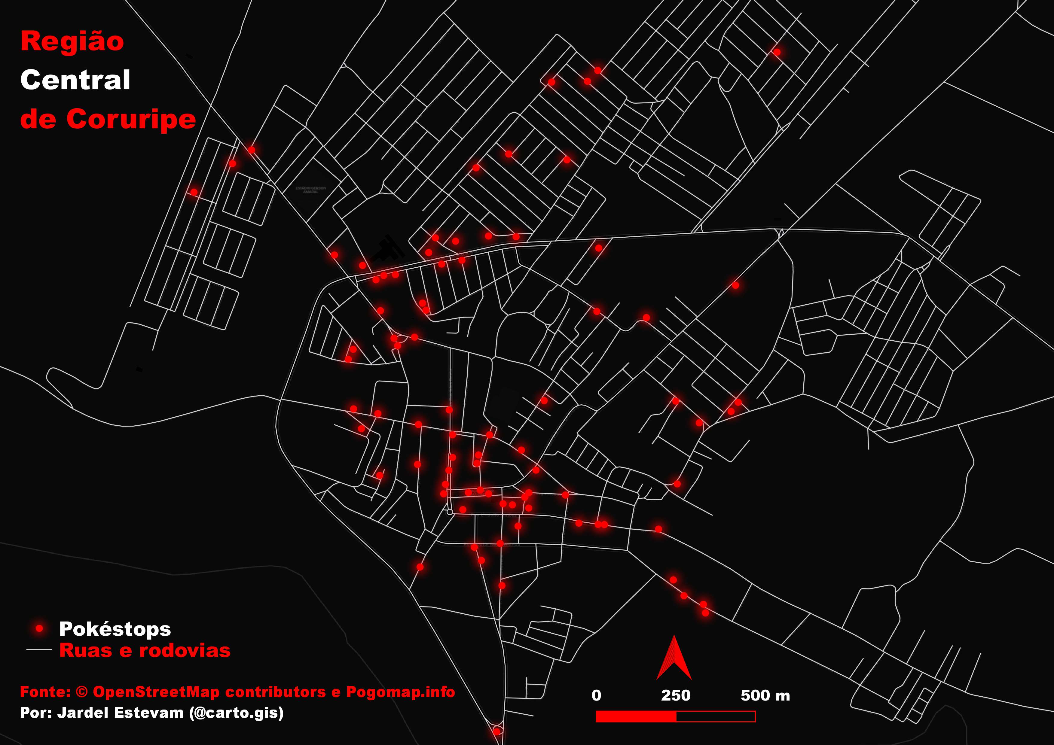 Mapa de pokestops | Spatialnode