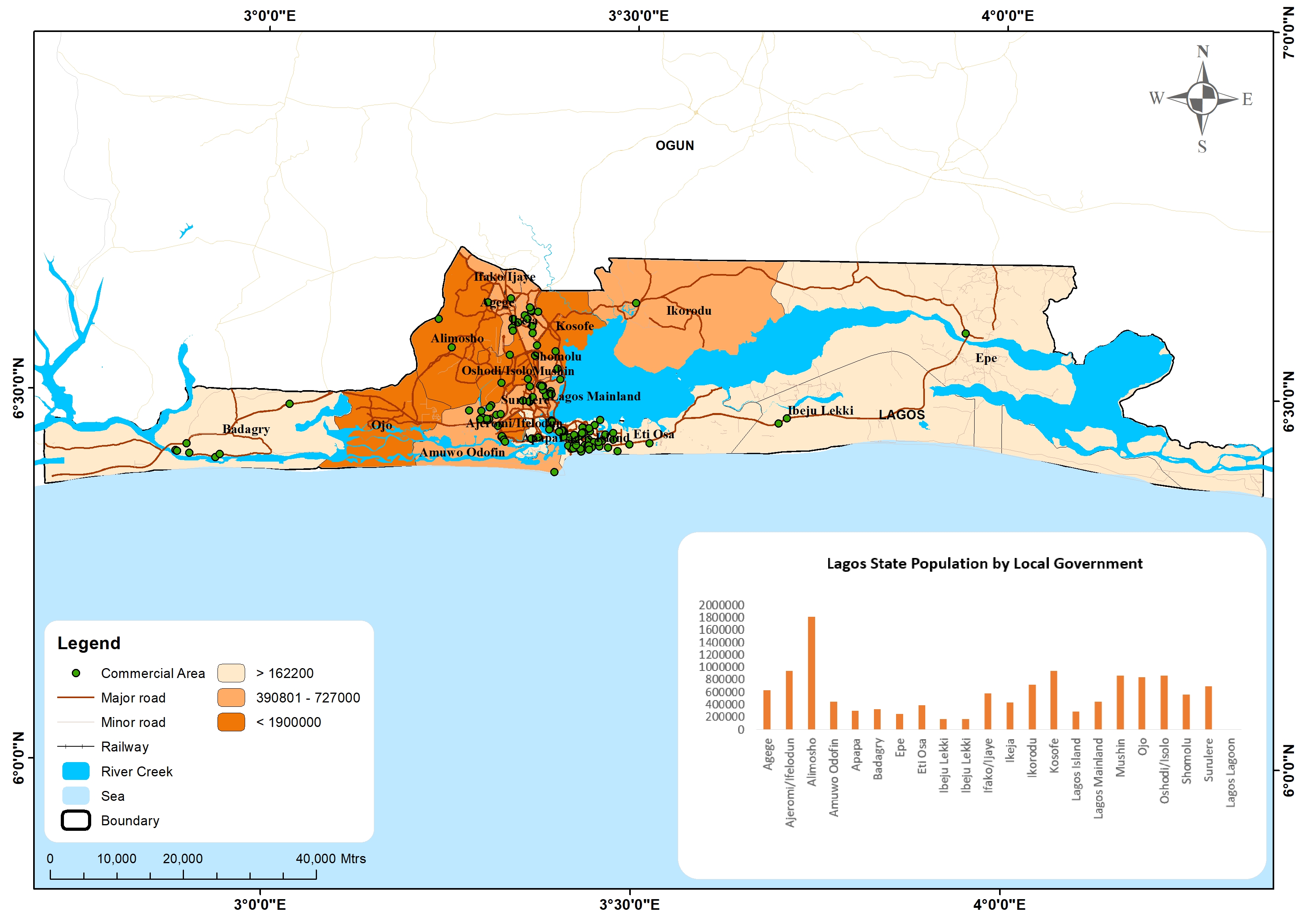 Lagos state population map | Spatialnode
