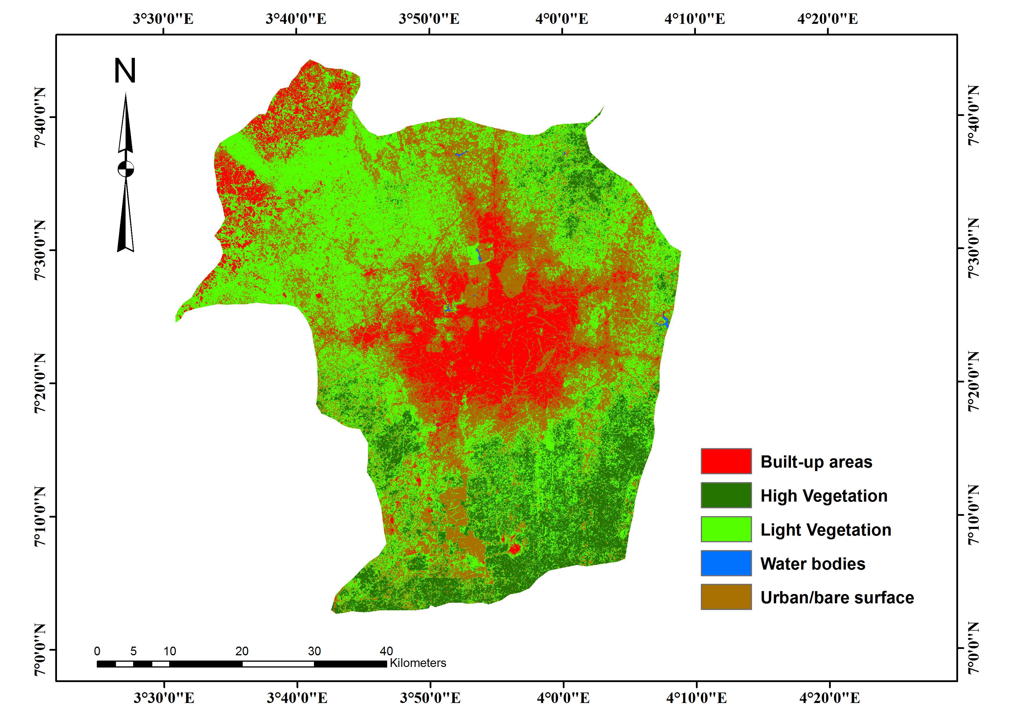 Land Cover Change Analysis over Ibadan | Spatialnode
