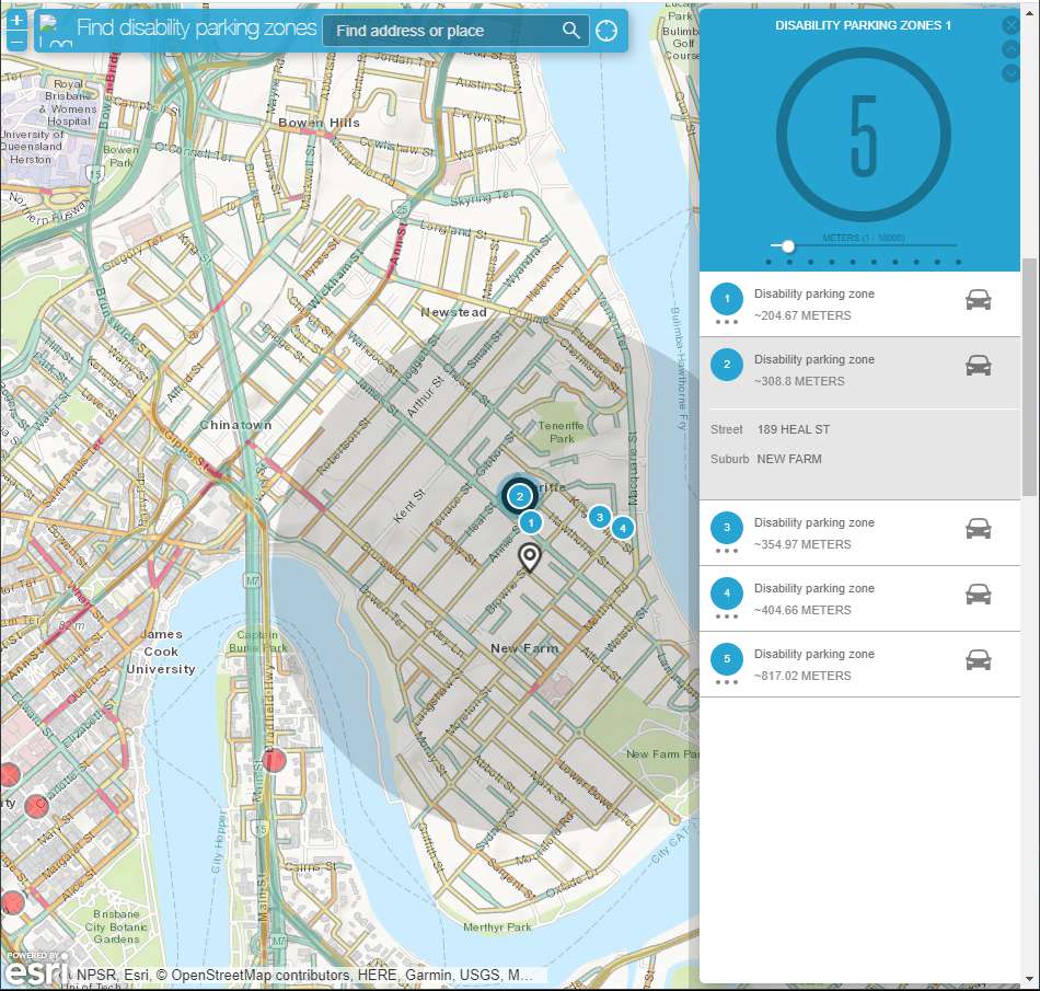 Find disability parking zones | Spatialnode