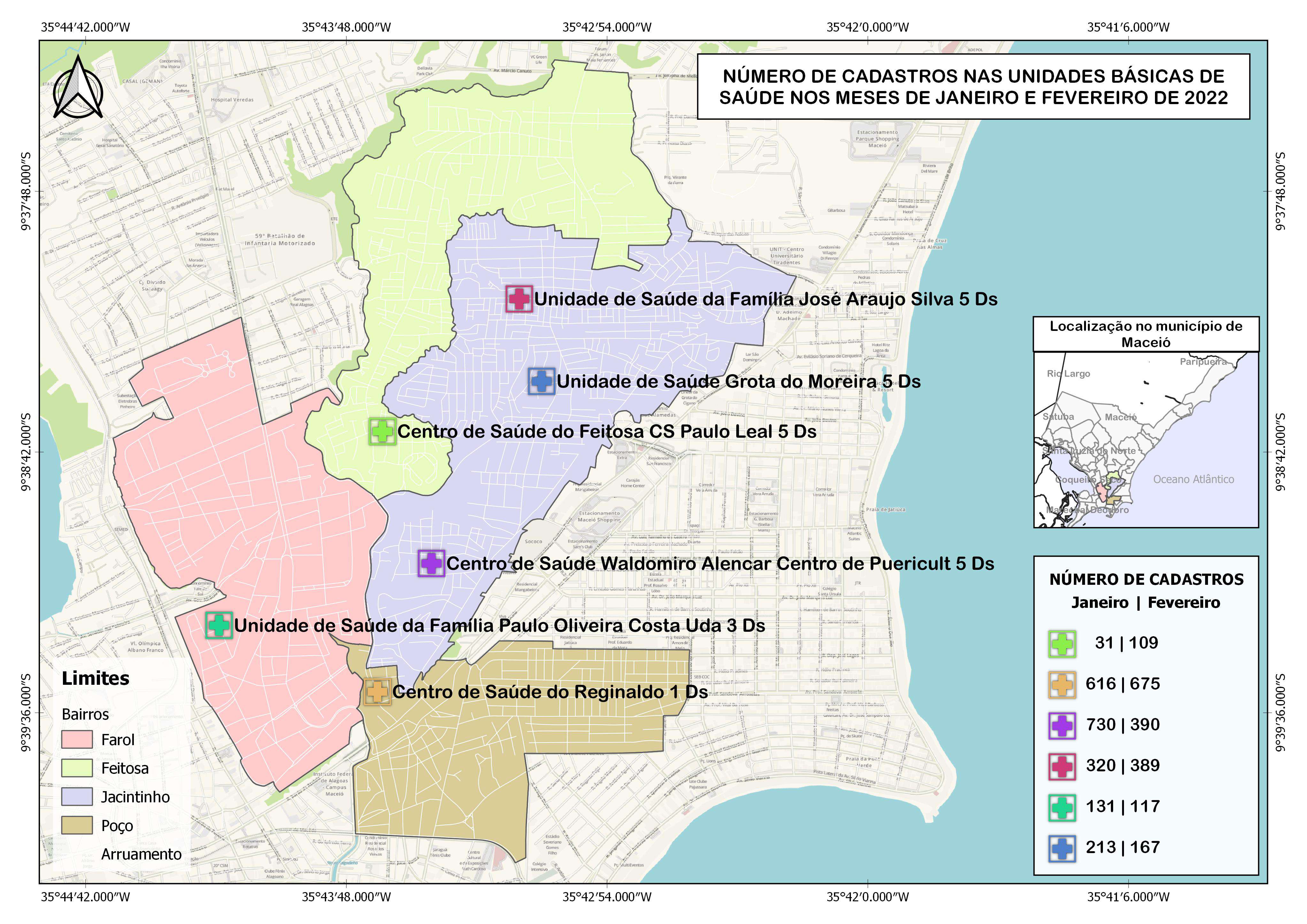 Número de cadastros nas UBS | Spatialnode