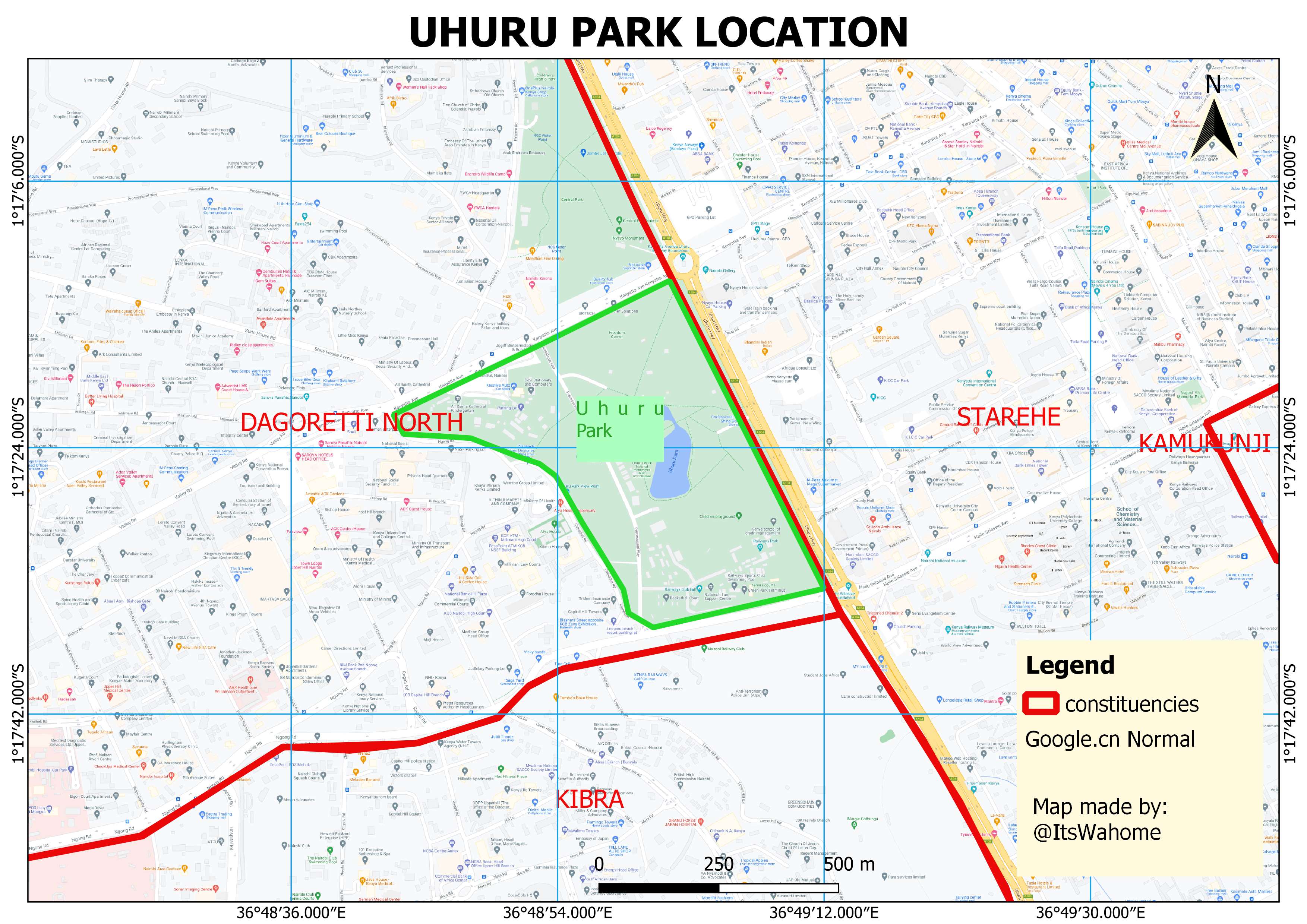 UHURU PARK LOCATION-NAIROBI, KENYA | Spatialnode