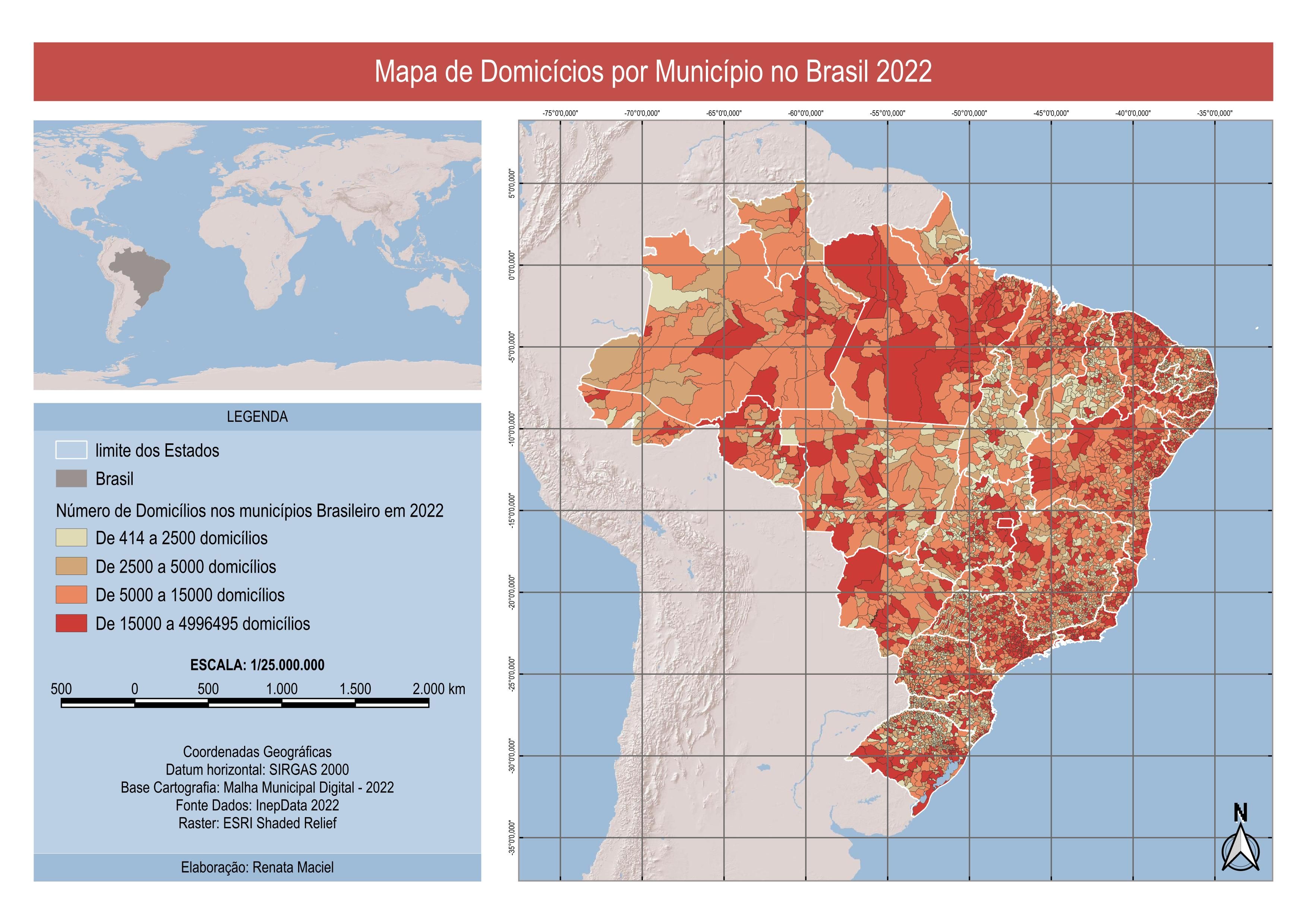 Número de Domicílios municípios, Brasil | Spatialnode