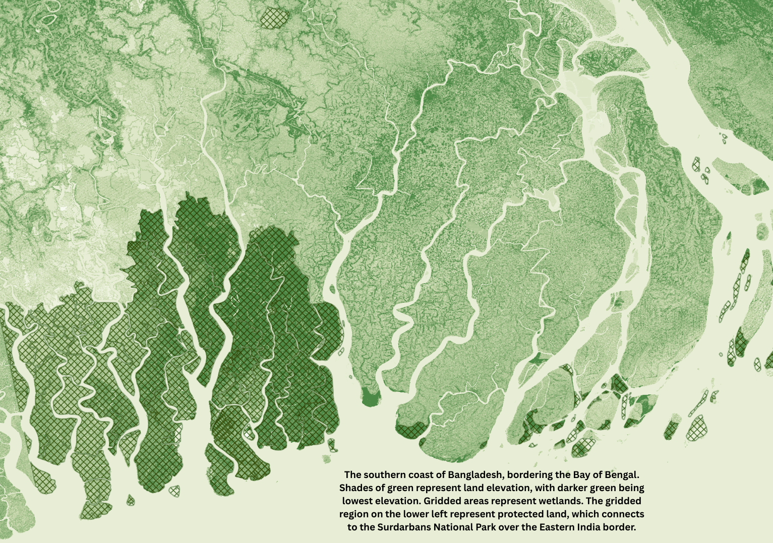 Elevation Map Bay of Bengal (Bangladesh) | Spatialnode