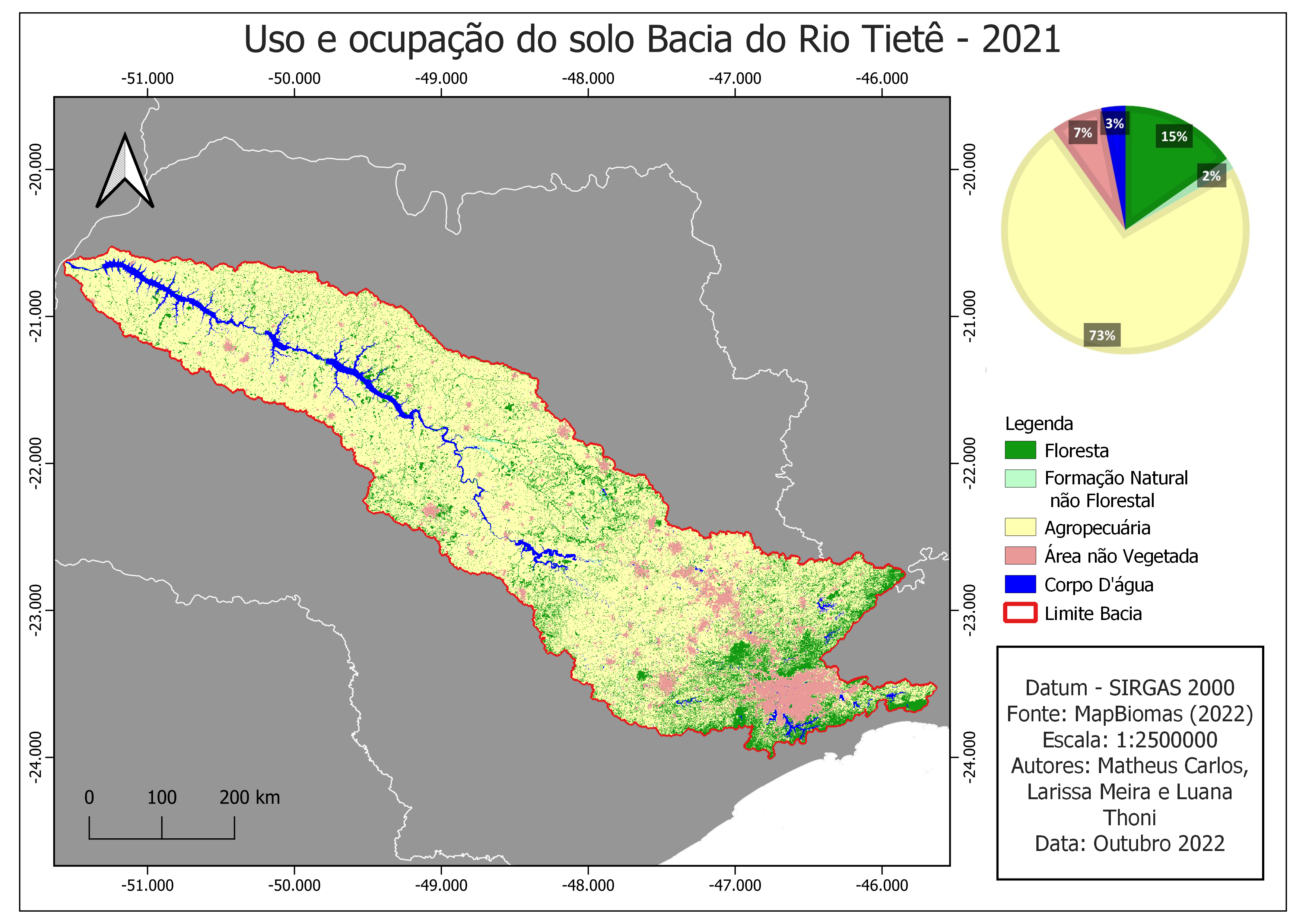 Uso e Ocupação da Bacia do Rio Tietê | Spatialnode