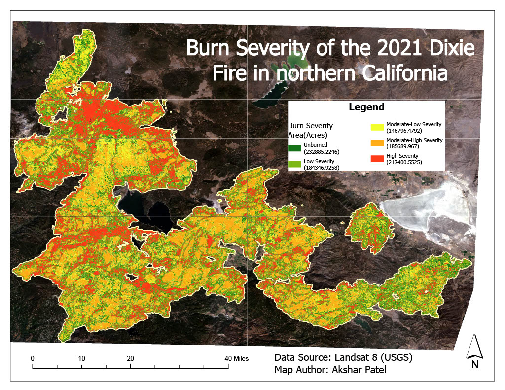 Wildfire Burn Map in 2021 California | Spatialnode